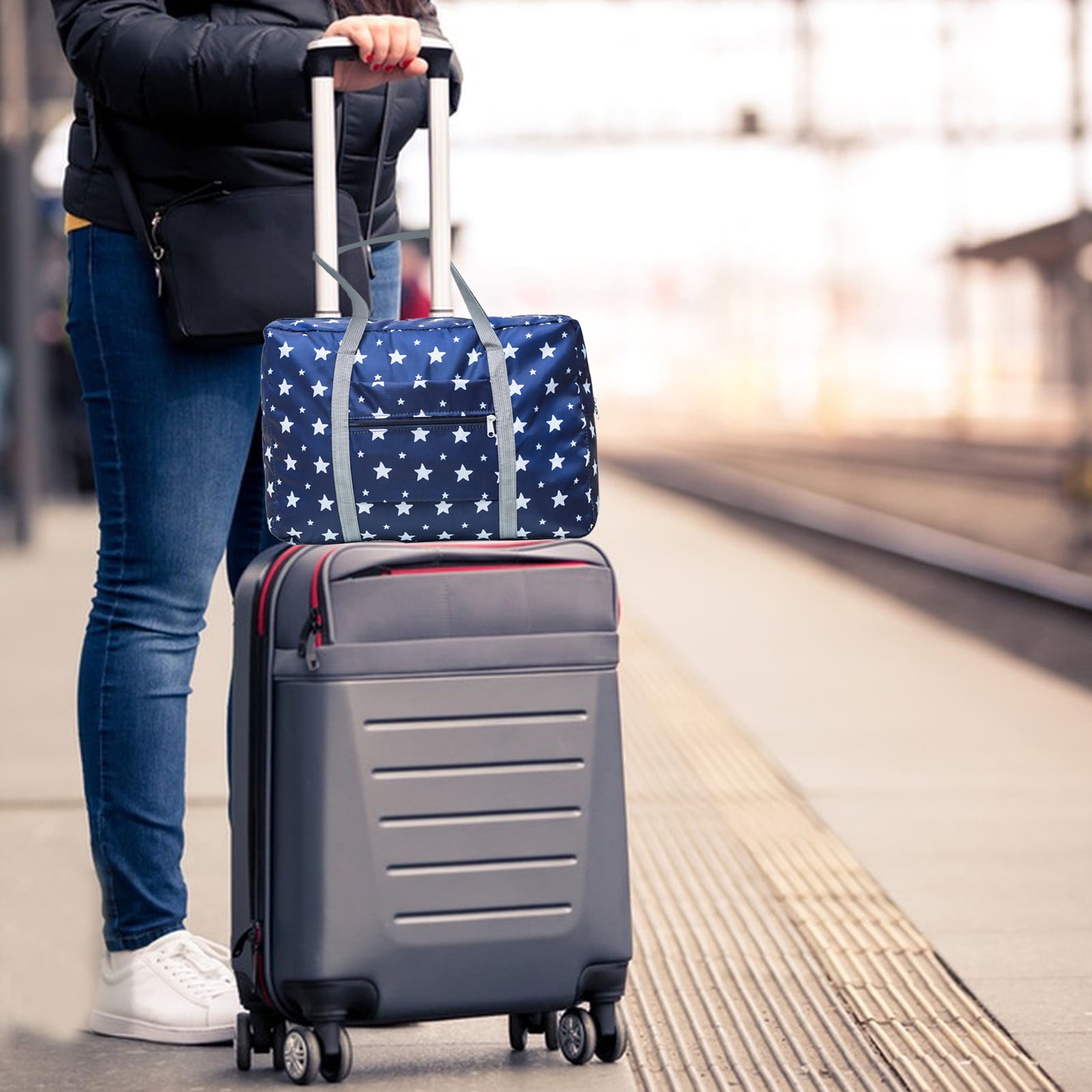 KIHOUT Foldable Travel Duffel Bag Tote Carry On Luggage Sport Duffle ...