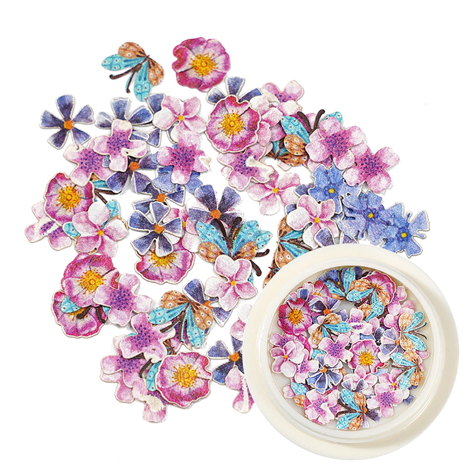 KIHOUT Clearance Nail Art Flower Wood Pulp Sheet Mixed Color Rose Small ...