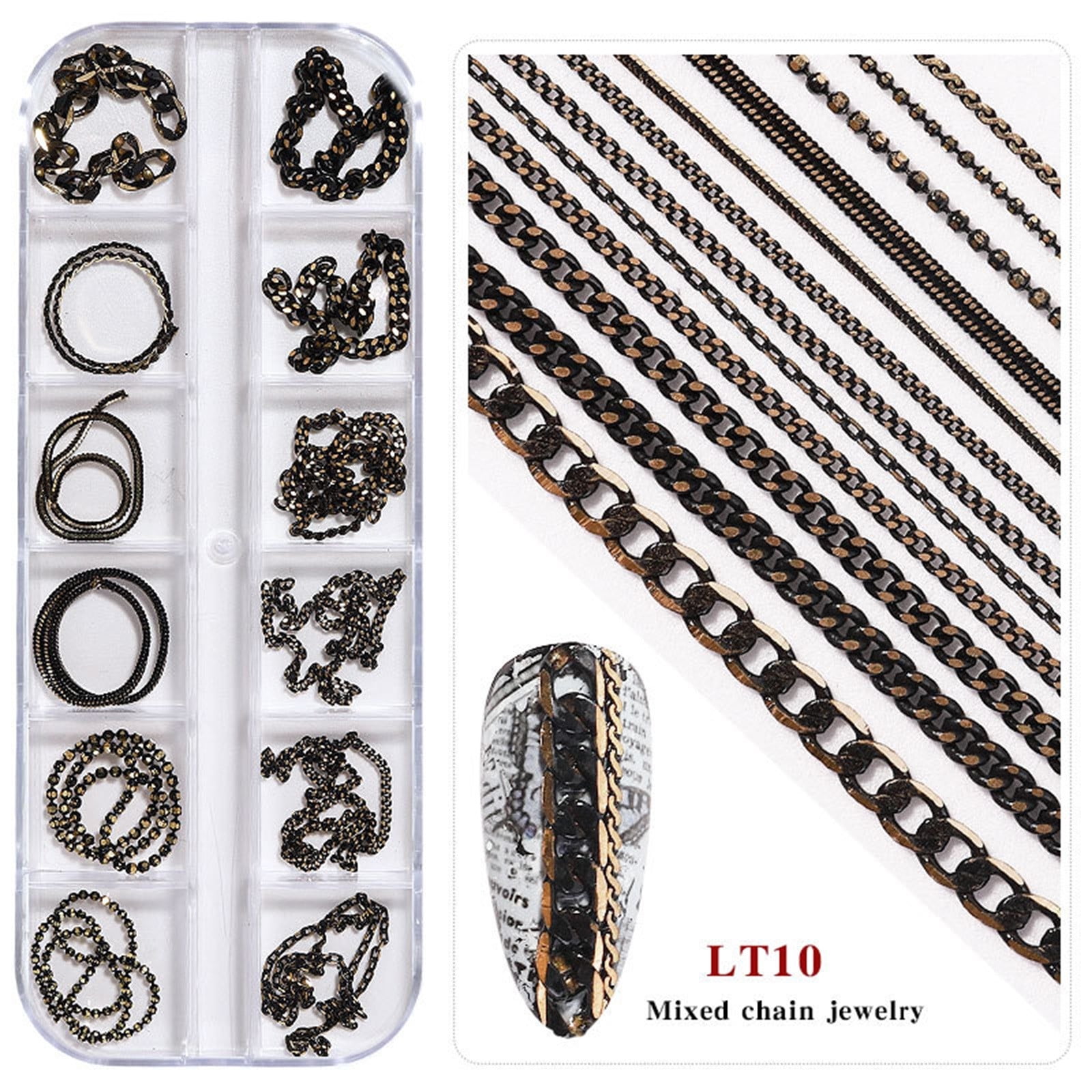 KIHOUT Clearance Nail Chains for Nail Art 3D Metal Nail Charms Nail Art ...