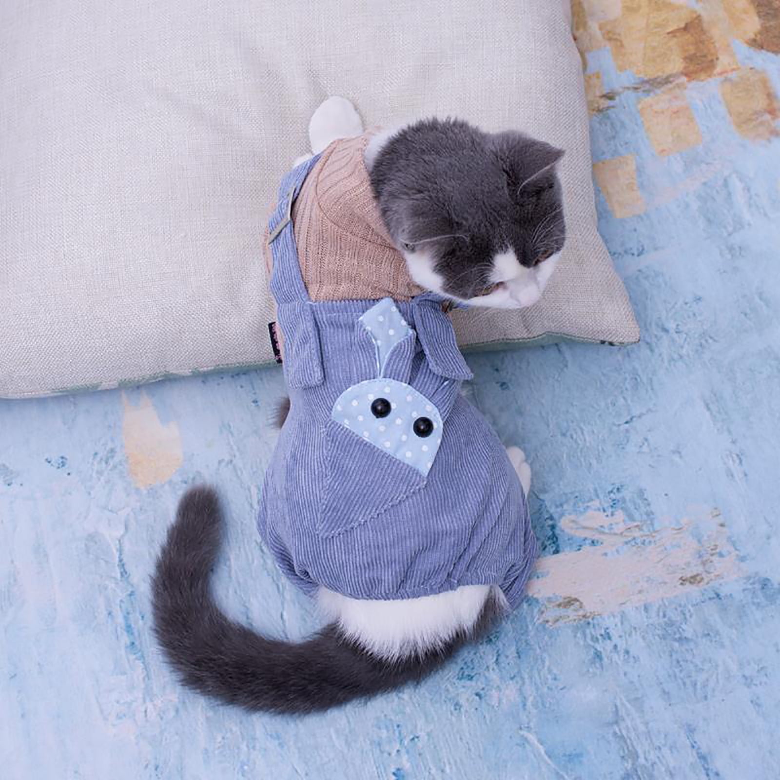 KIHOUT Sales Pet Clothing Spring Elastic Corduroy One-Piece Strap Pants ...