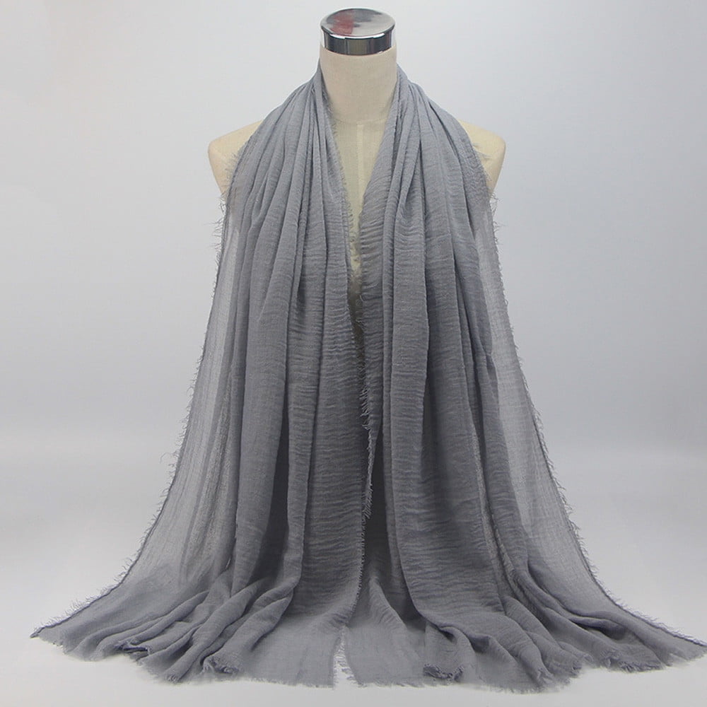 KIHOUT Premium Viscose Maxi Crinkle Hijab Scarf Shawl Soft Islam Muslim ...