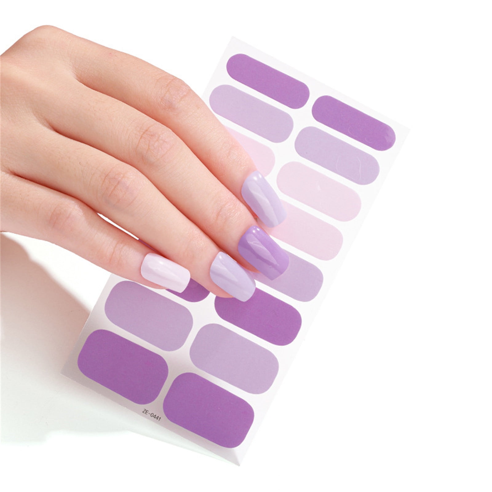 KIHOUT 16 Sheets Youthful Solid Color Nail Wraps for Women Nail Polish ...