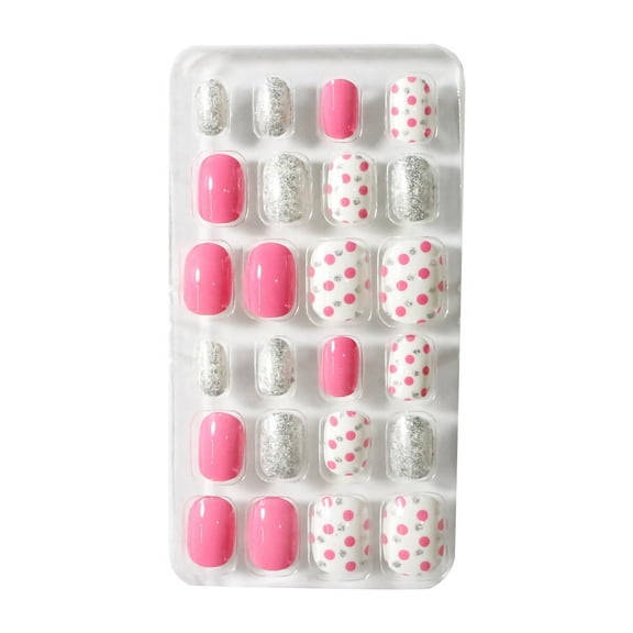 EDHITNR 24 Pcs Kids Fake Nails, Children's Acrylic Nail Set for Girls ...