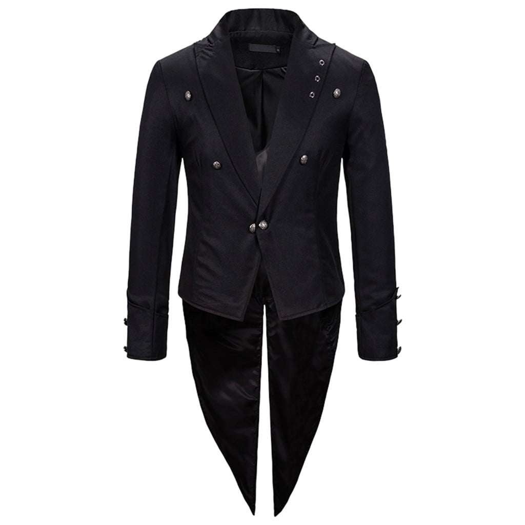 KIHOUT Deals Men's Coat Tailcoat Jacket Gothic Frock Coat Uniform Tuxed ...