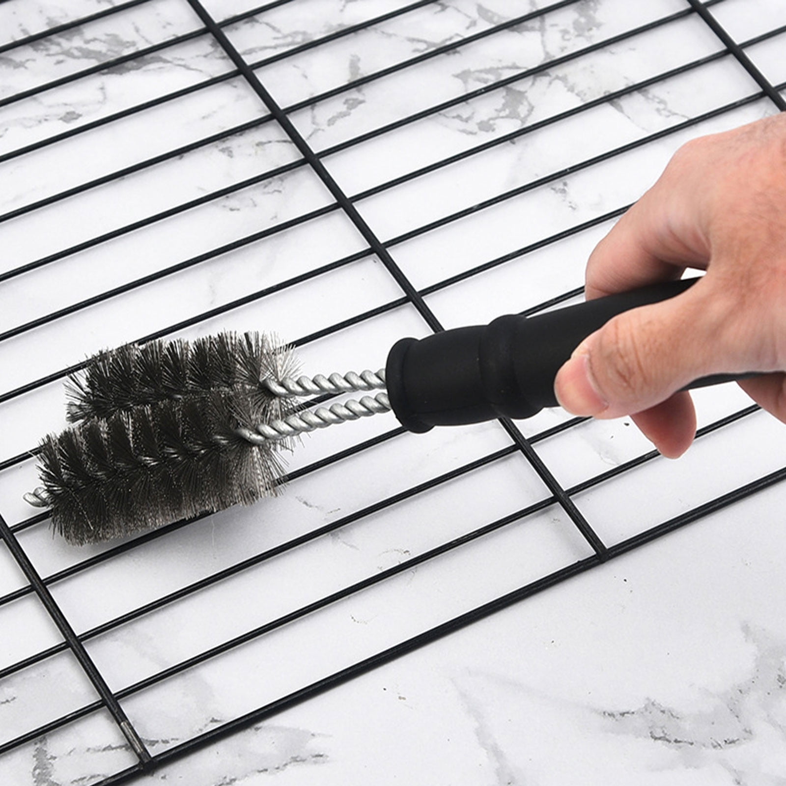 KIHOUT Wire Grill Brush-Safe Stainless Steel Brushes Bristles-BBQ Grill ...