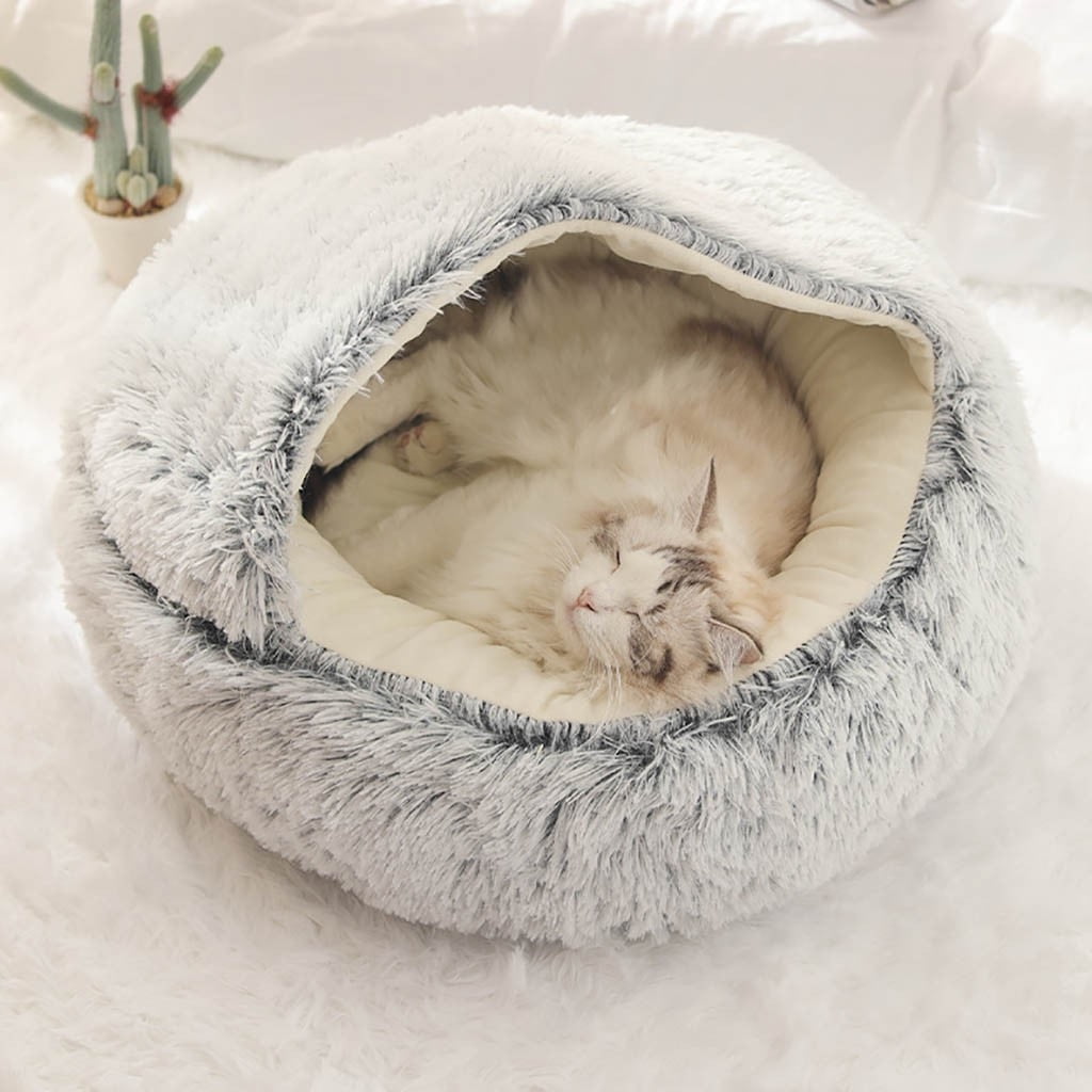 KIHOUT Dog Cave Bed for Small Dogs Cats Pets, Anti Anxiety Calming ...