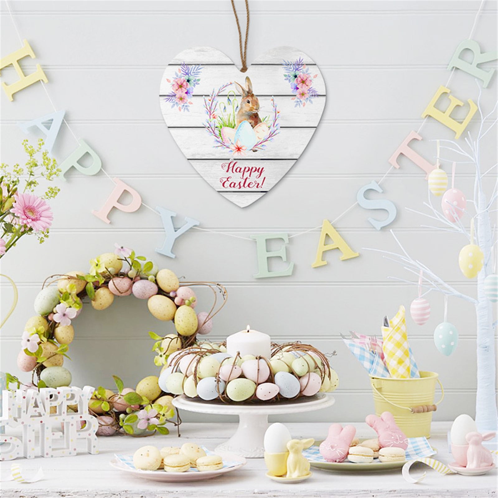 KIHOUT Flash Easter Indoor Outdoor Decorative Hanging Sign, Welcome ...