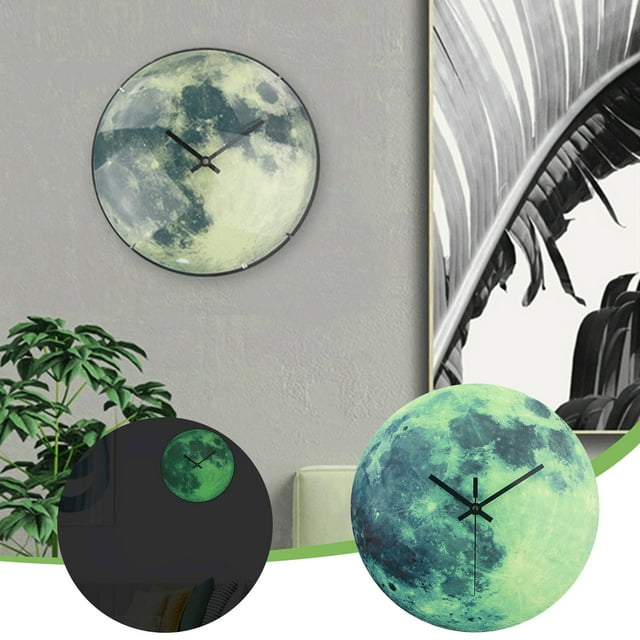 KIHOUT Glow In The Dark Clock PROVIVID Silent Wall Clocks Battery ...