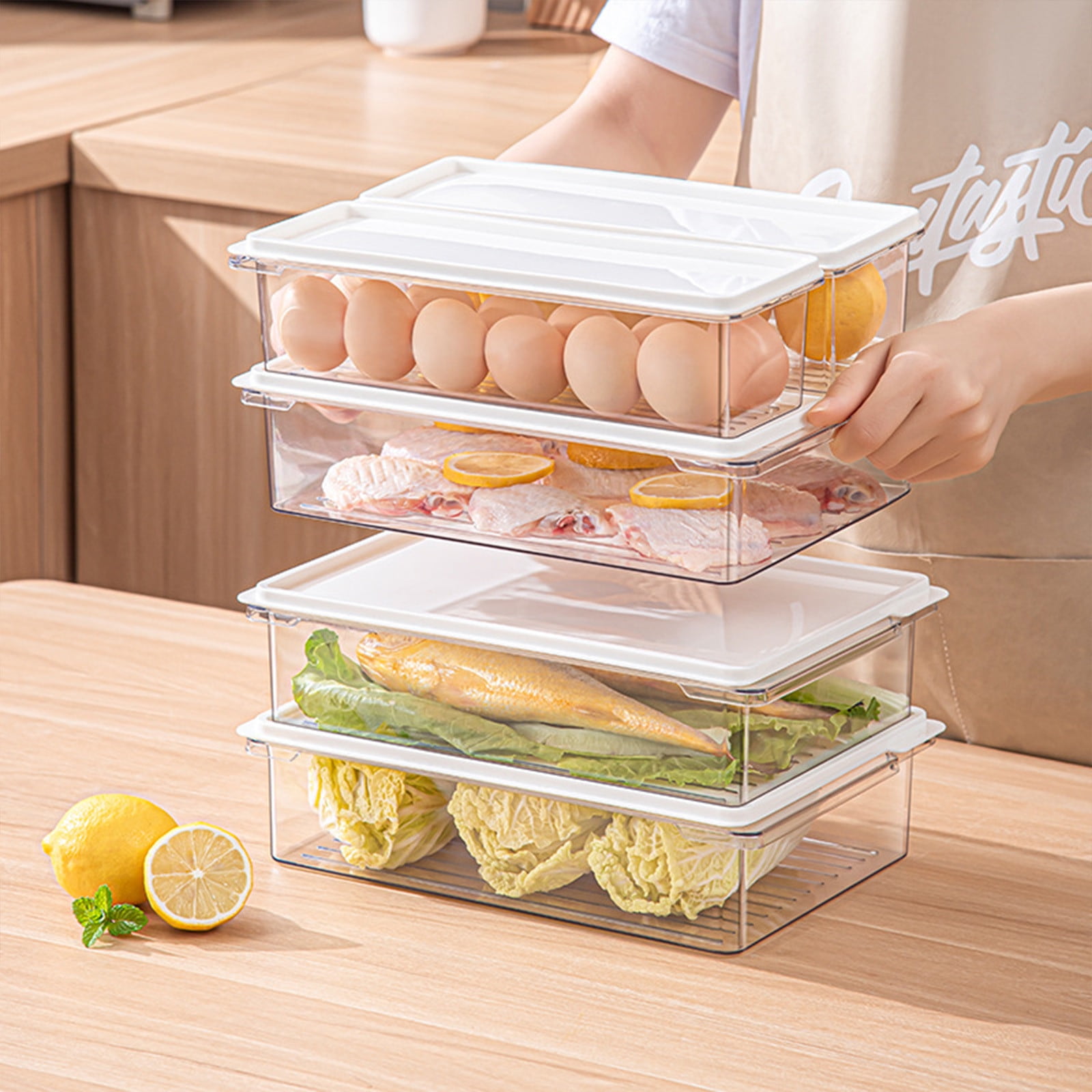 KIHOUT Kitchen Storage Organization New Deals Airtight Food Storage Containers With Lids Plastic ...