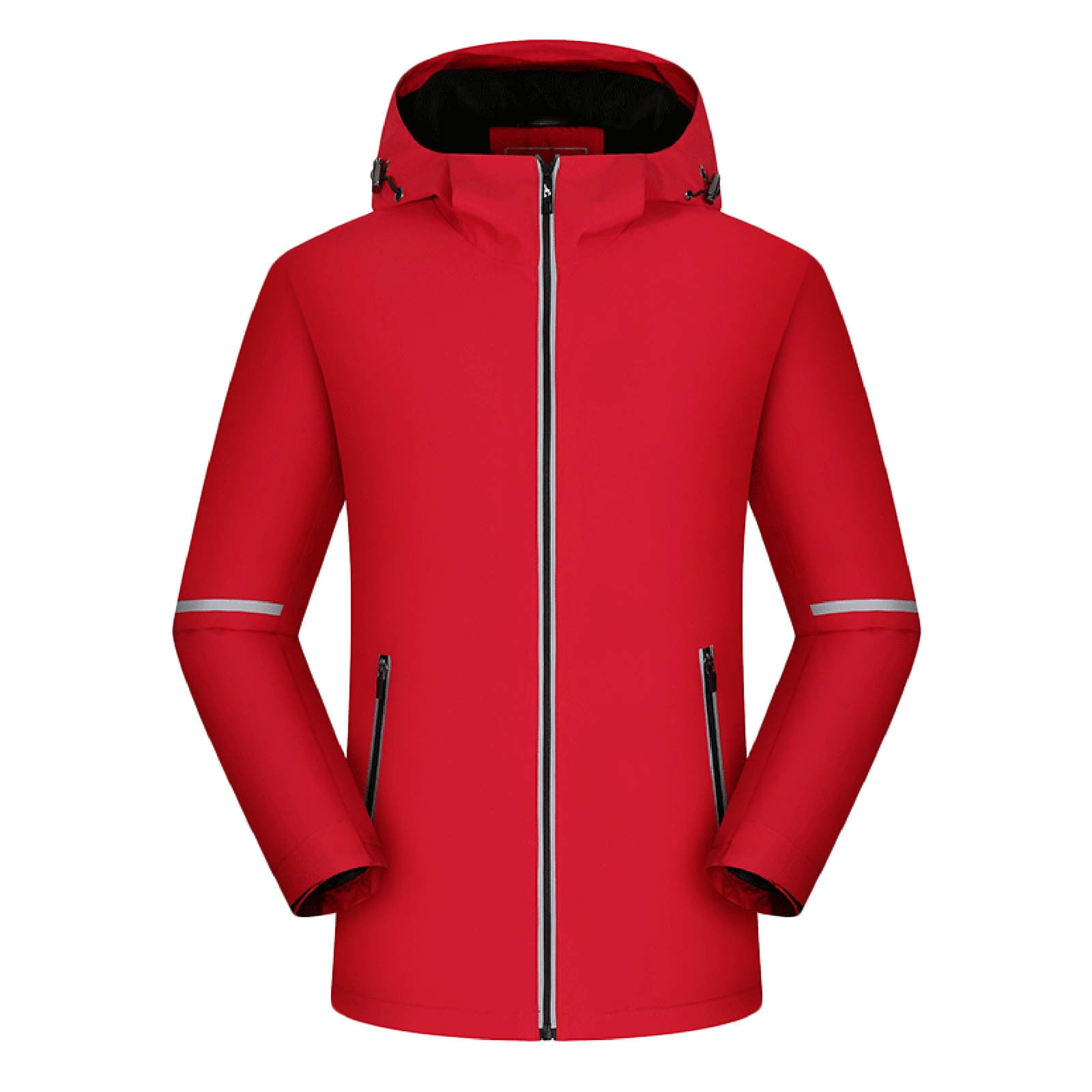 KIHOUT Men's Reflective Striped Safety Jacket - Full-Length Center ...