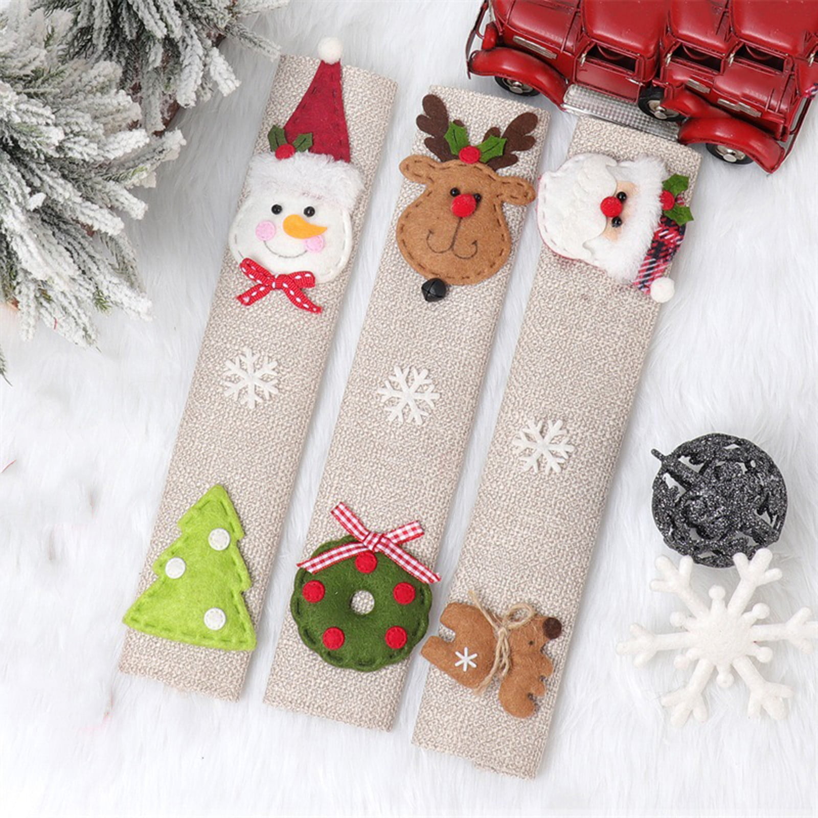 KIHOUT Promotion 3PCS Christmas Home Refrigerator Microwave Oven Handles, Christmas Decoration ...