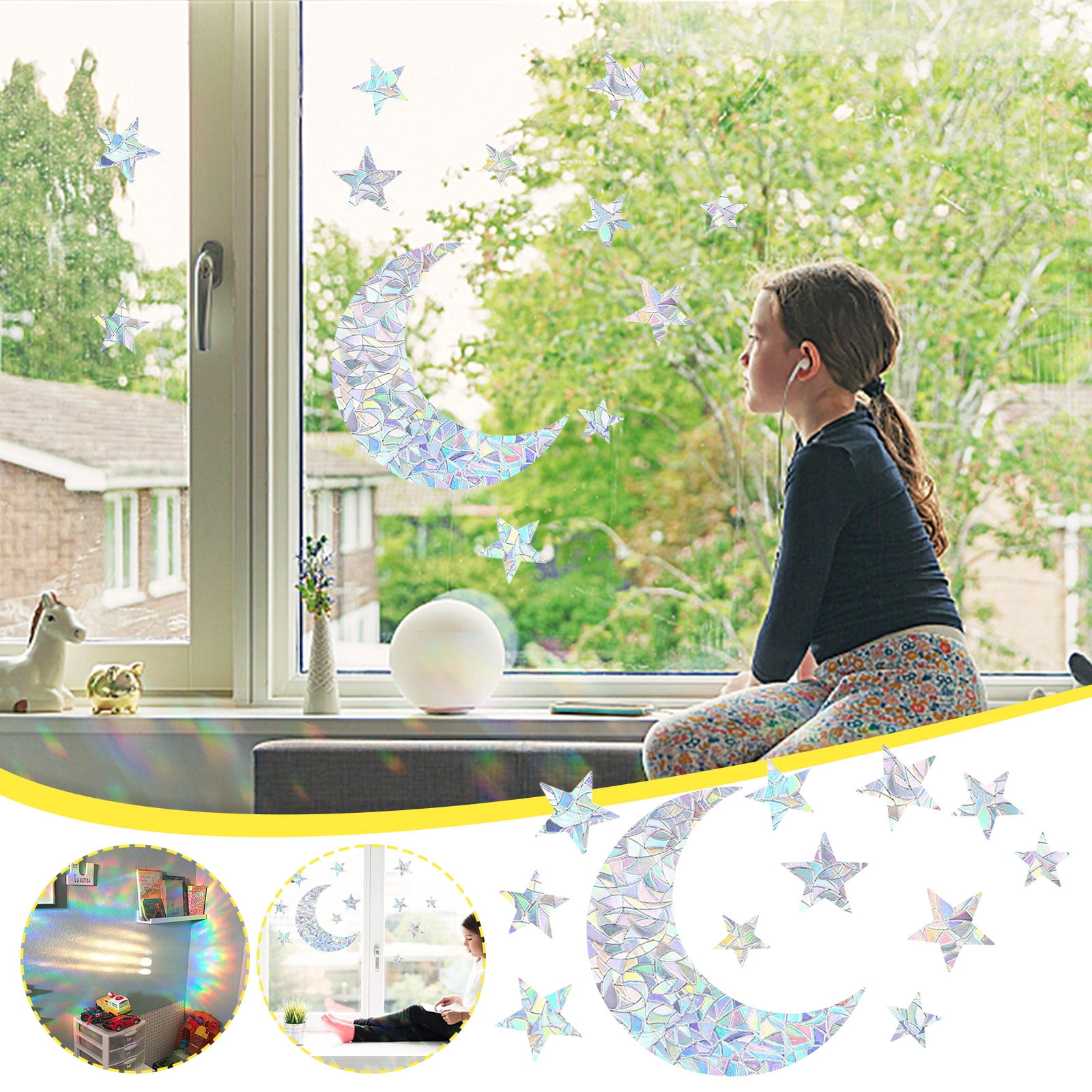 KIHOUT Promotion Electrostatic Glass Sticker Rainbows Window Sticker ...