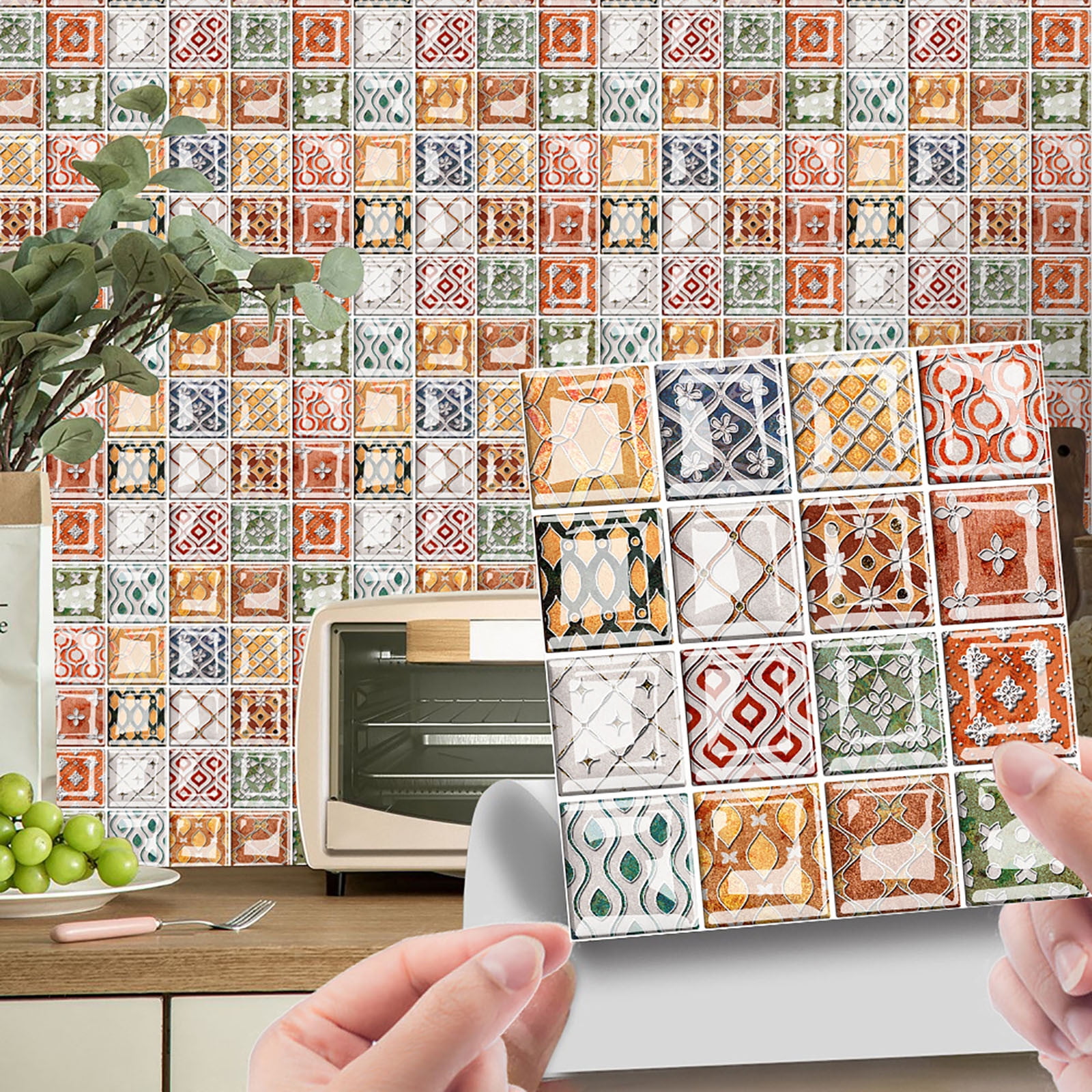 KIHOUT Propormotion 10pc Crystal Tile Stickers DIY Self-Adhesive Wall ...