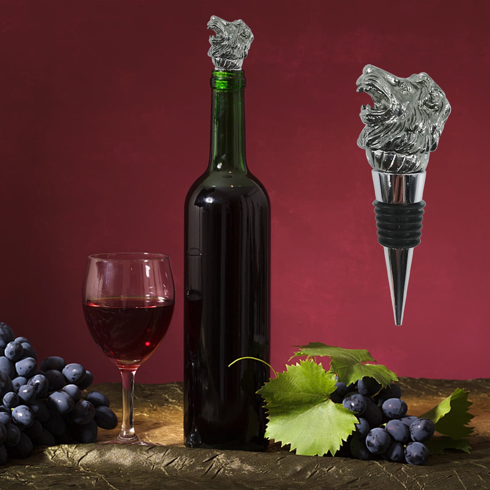 KIHOUT Propormotion Glass Bottle Cork Wine Cork Lions Head Wine ...