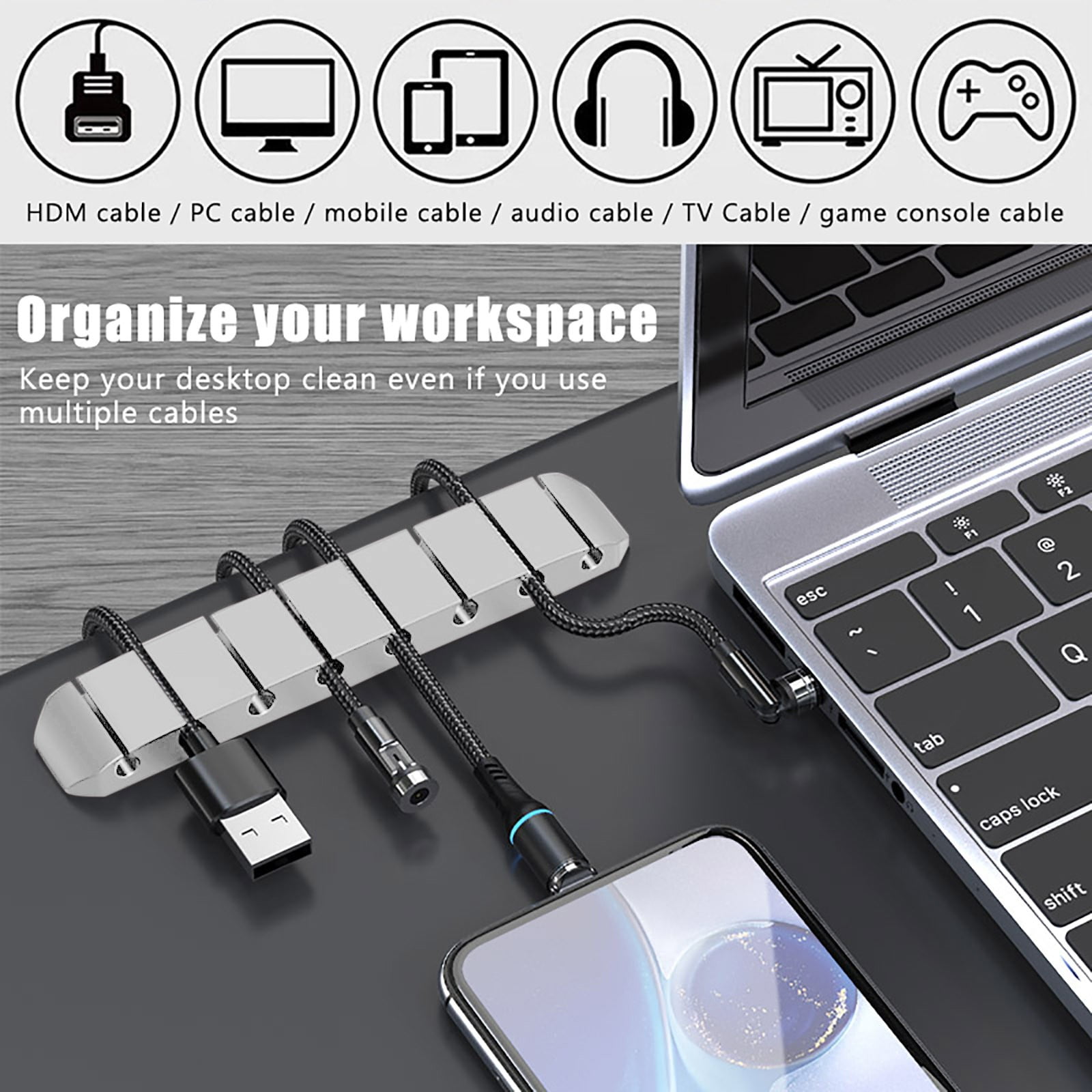 KIHOUT Propormotion Porous Cable Cord Line Tie Fixer Organizer Charger ...