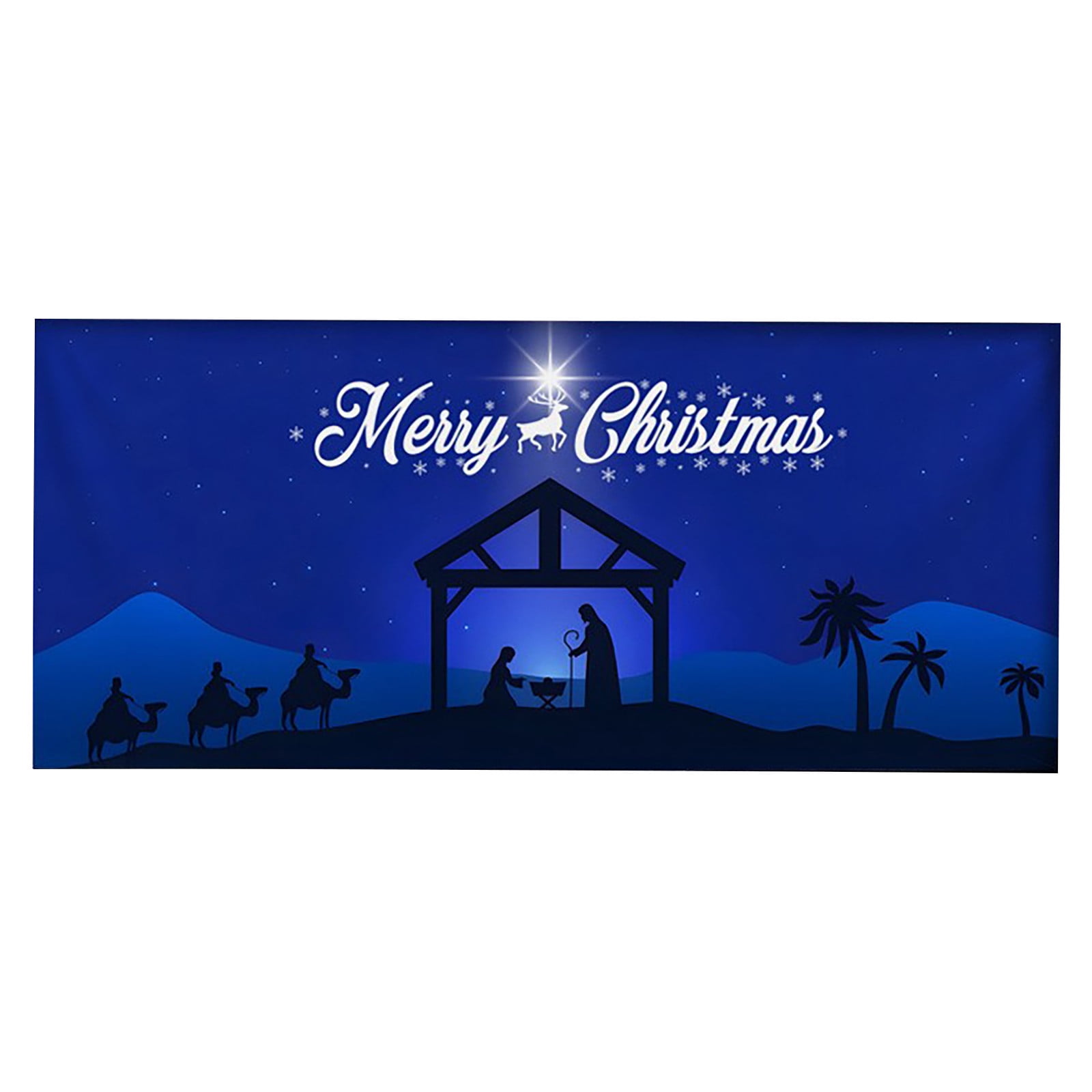 KIHOUT Christmas Garage Door Decorations 7x16 ft Large Christmas Nativity Scene Christmas Garage ...