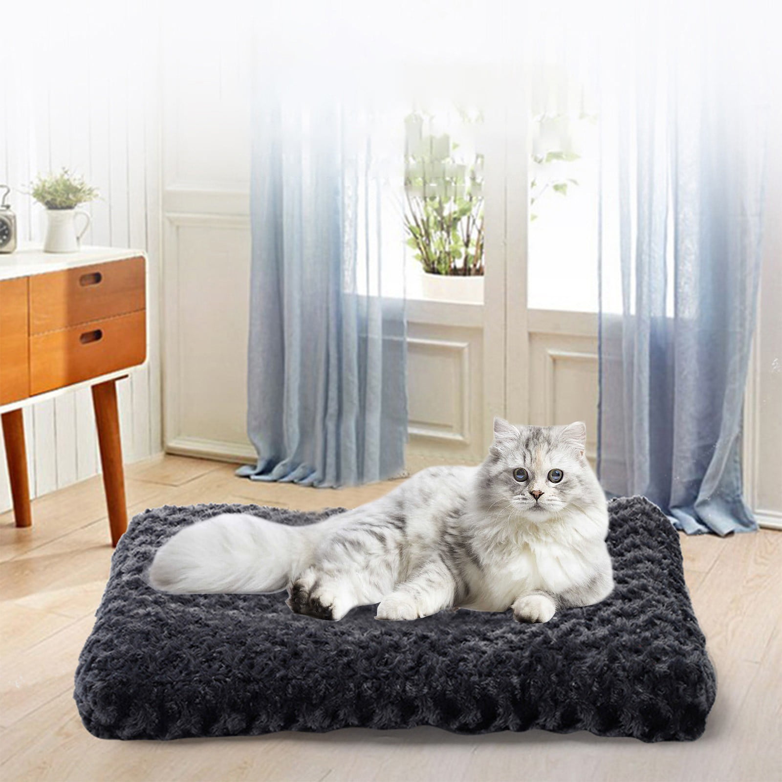 KIHOUT Small Dog Bed, Orthopedic Crate Foam Cat Bed With Removable ...