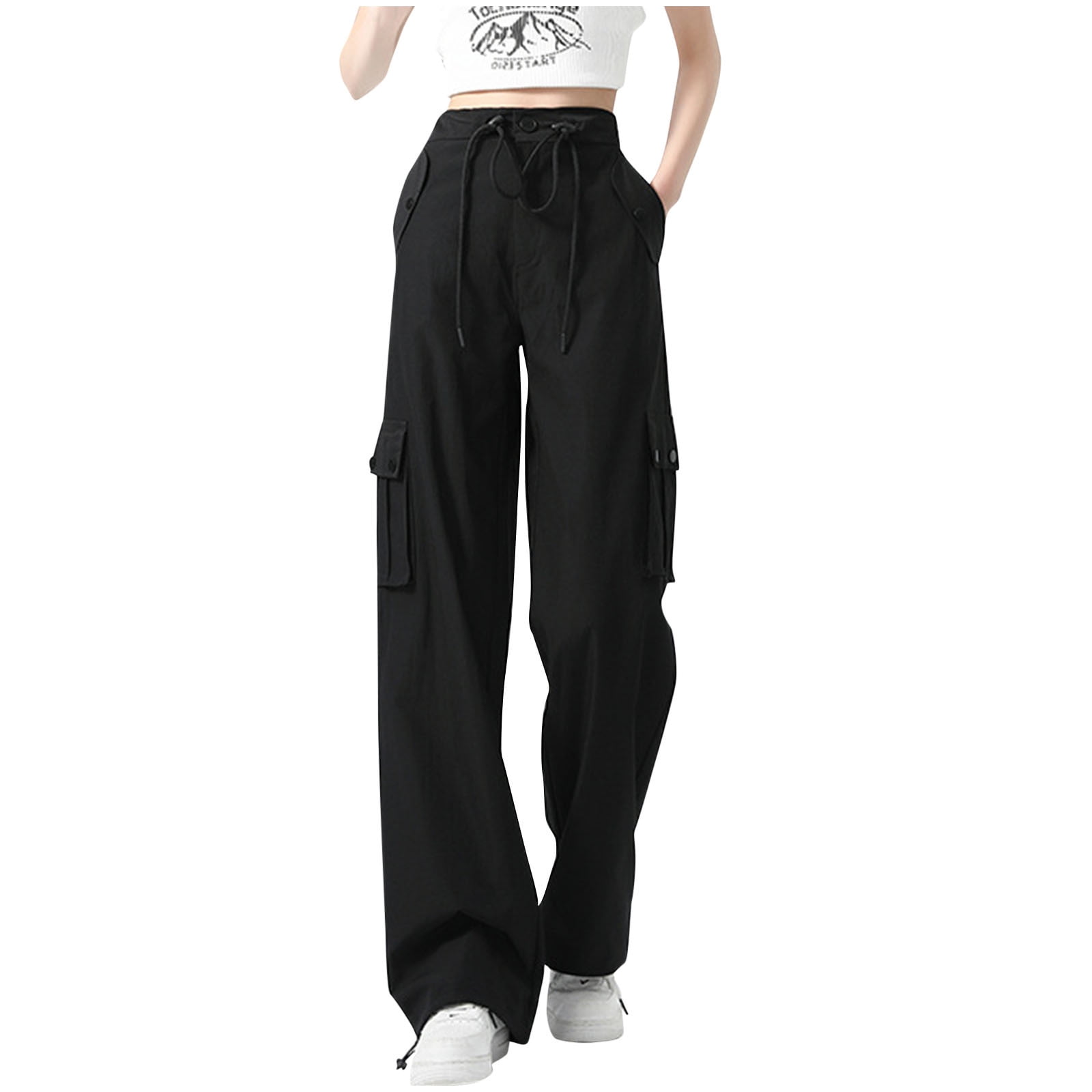 KIHOUT Women's Cargo Pants Casual Sports Pants Drawstring Sweatpants ...