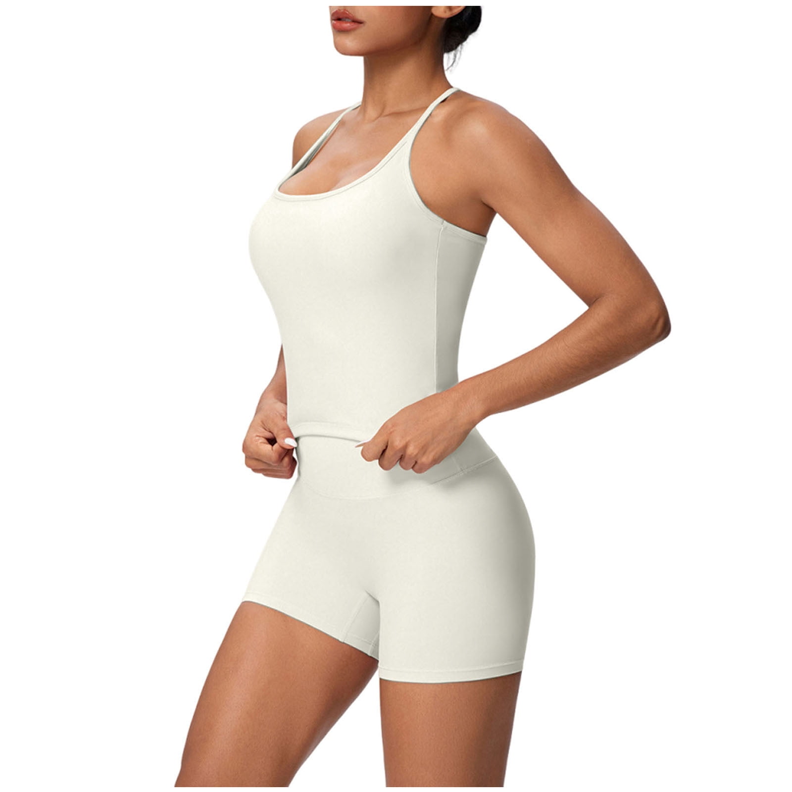 KIHOUT Women's Short Sleeve Crew Neck Crop Top and High Waist Ruched ...