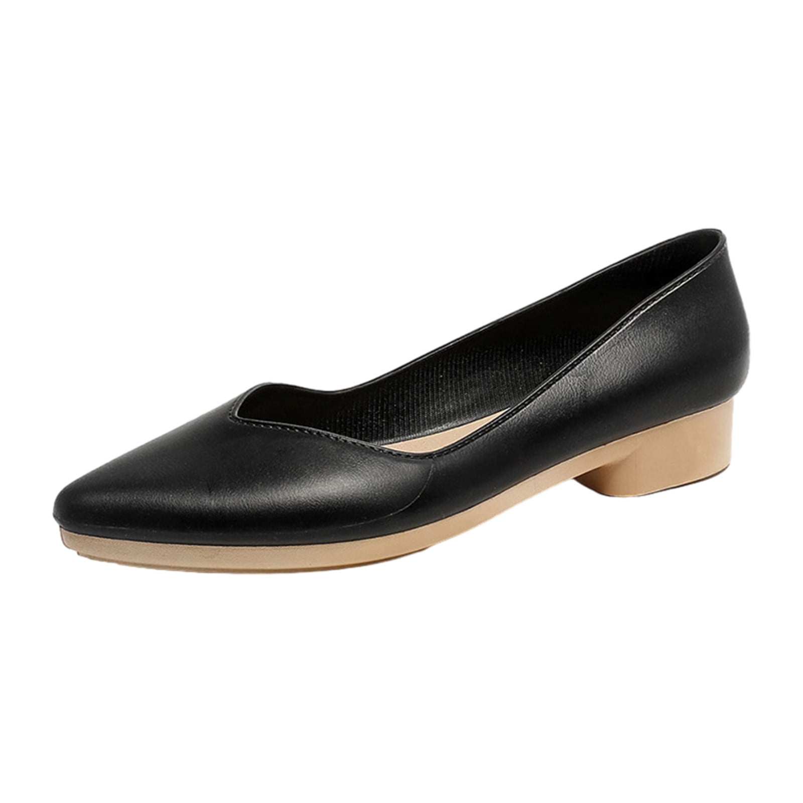 KIJBLAE Clearance 2024 Women's Retro Pointed Toe Pumps Shoes Slip-On ...
