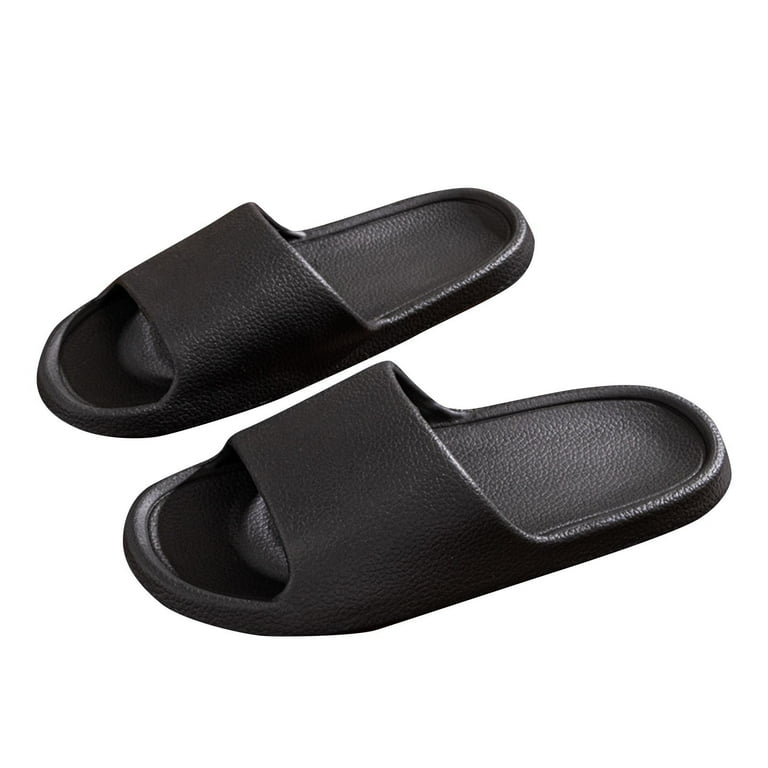 KIJBLAE Men s Summer Lightweight Sandals Slippers Bathroom Non Slip Soft Home Indoor Slides Sandals Flip Flops Beach Sandals House Slippers Black 41