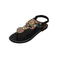 KIJBLAE Women's Bohemian Slip On Beach Sandals, Plus Size Casual Open ...