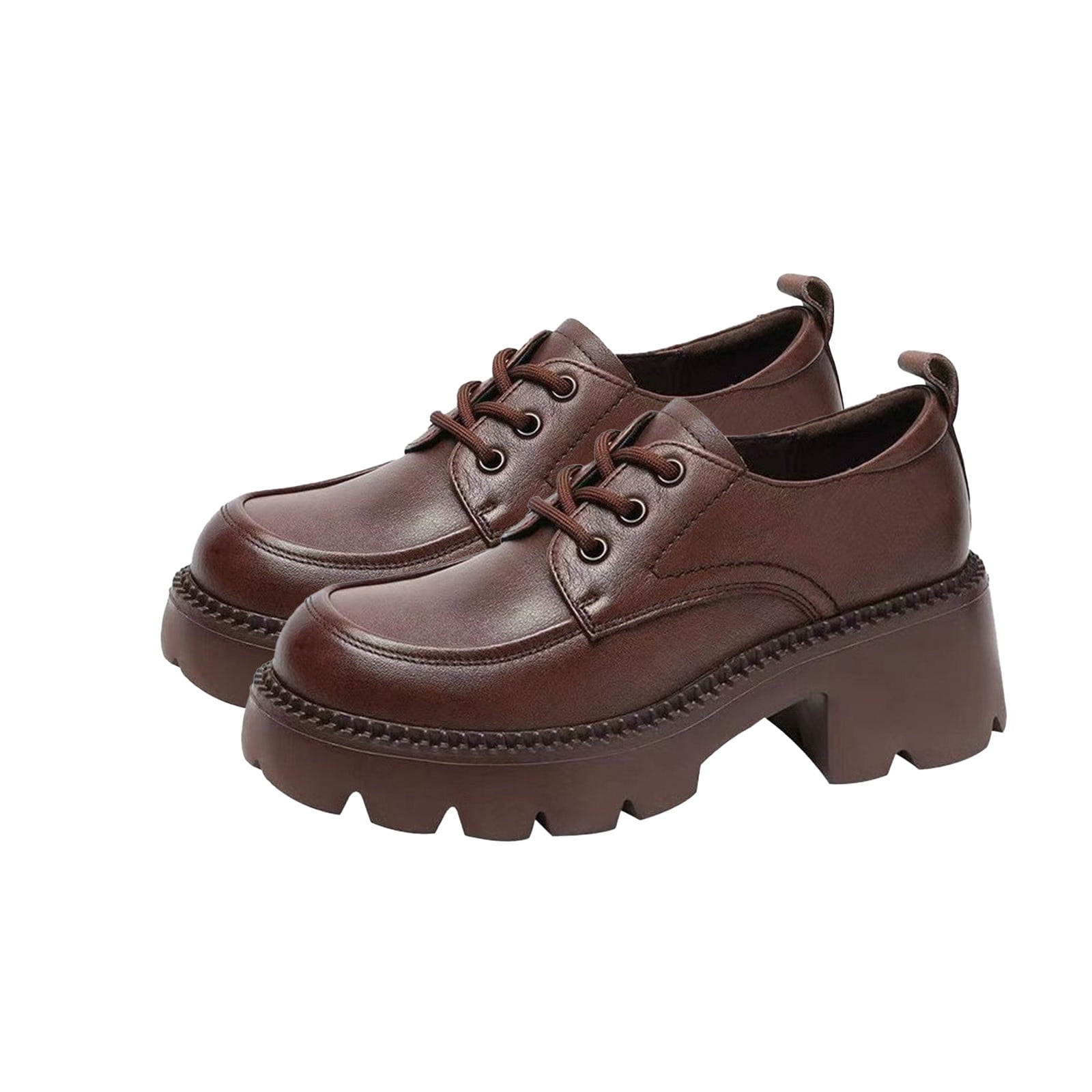 KIJBLAE Women's Brogue Shoes Platform Loafers Oxford Shoes Chunky Heel ...