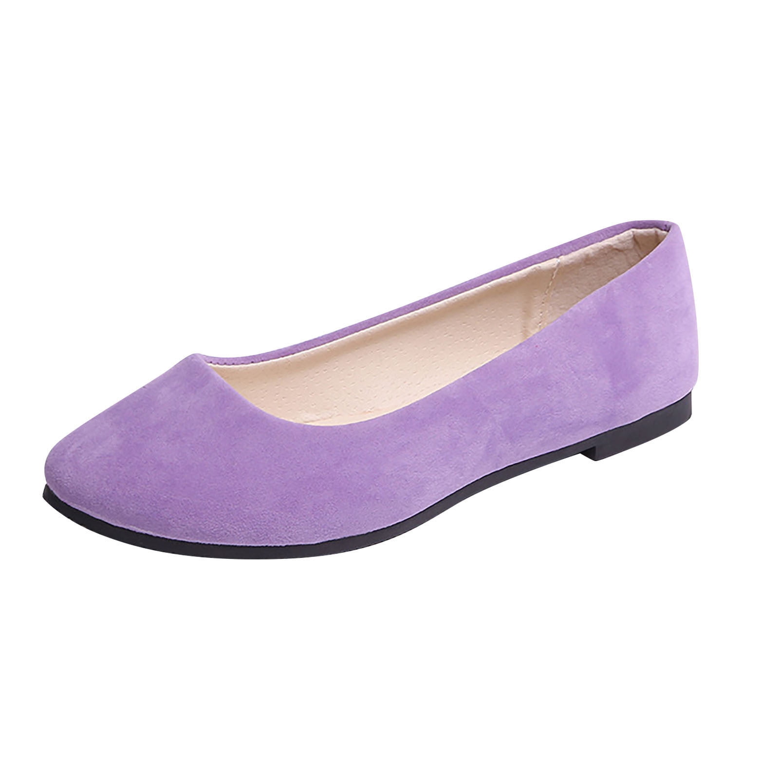 KIJBLAE Women's Solid Color Pointed Toe Flats Comfortable Slip-On ...