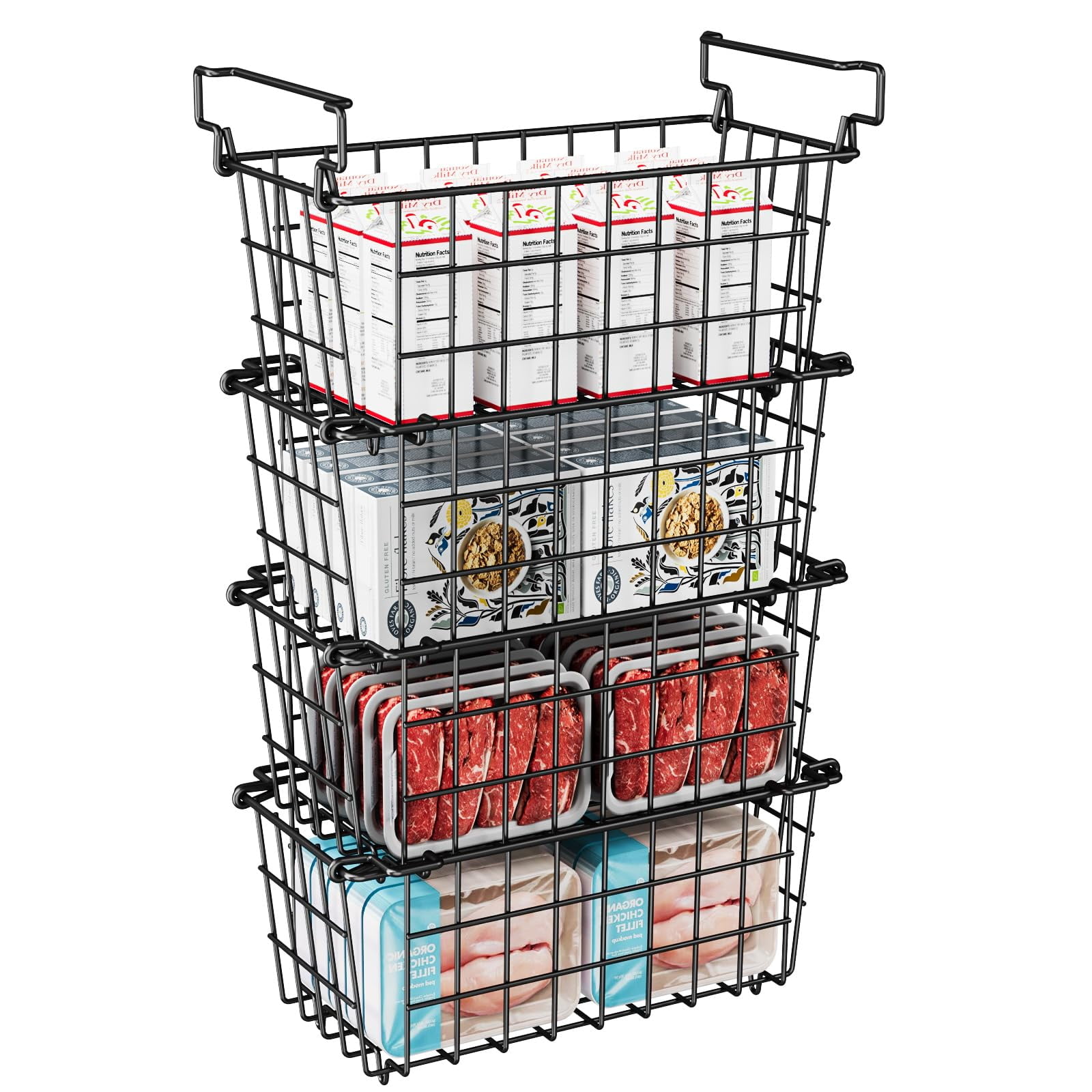 KIKIBRO Freezer Organizer Bins - Fit 10 to 20 Cu.FT Deep Freezer ...