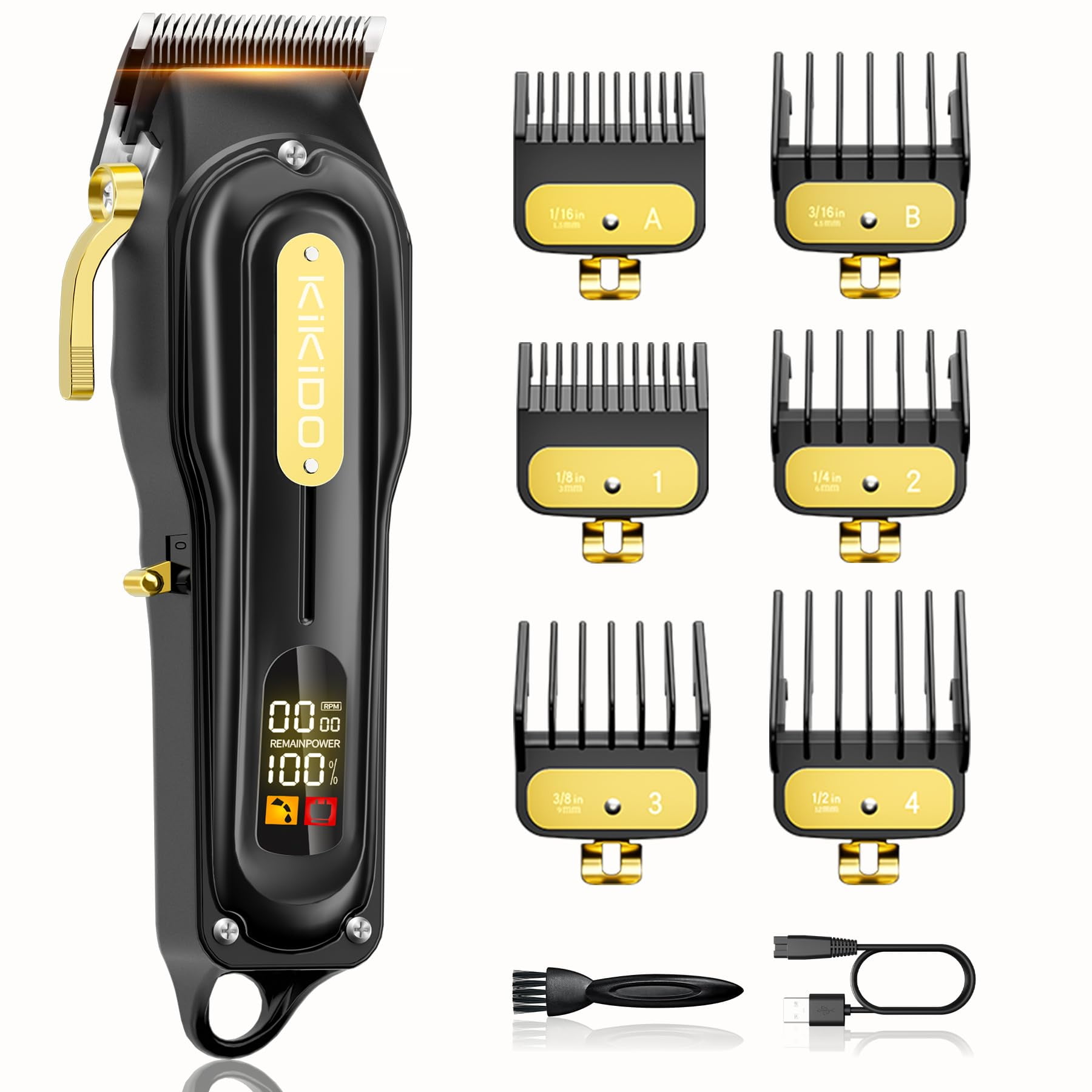 KIKIDO Cordless Hair Clippers for Men Professional, High-Performance ...