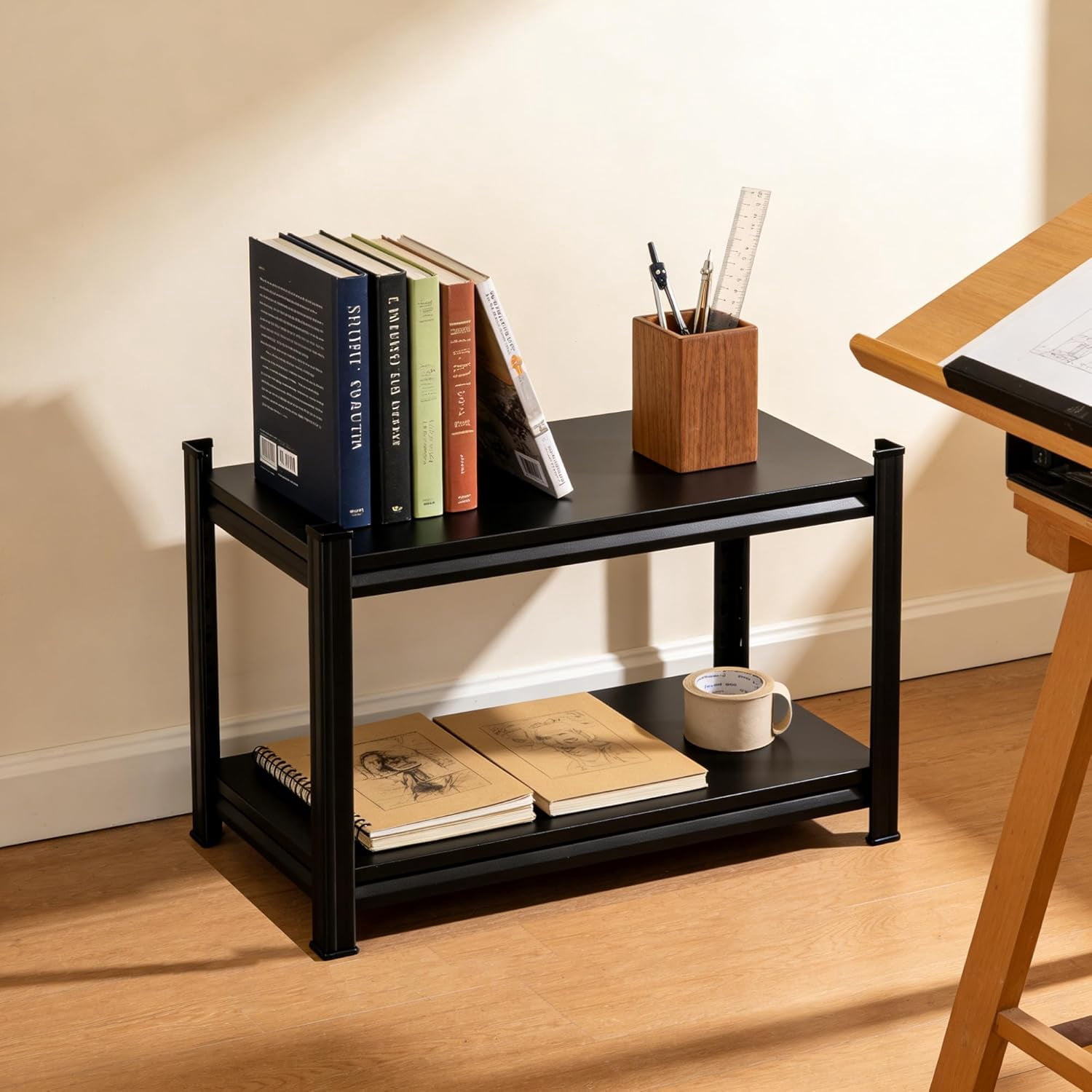 KILISTEELS 2 Tier Metal Shelf Unit - Compact Storage Solution for Small ...