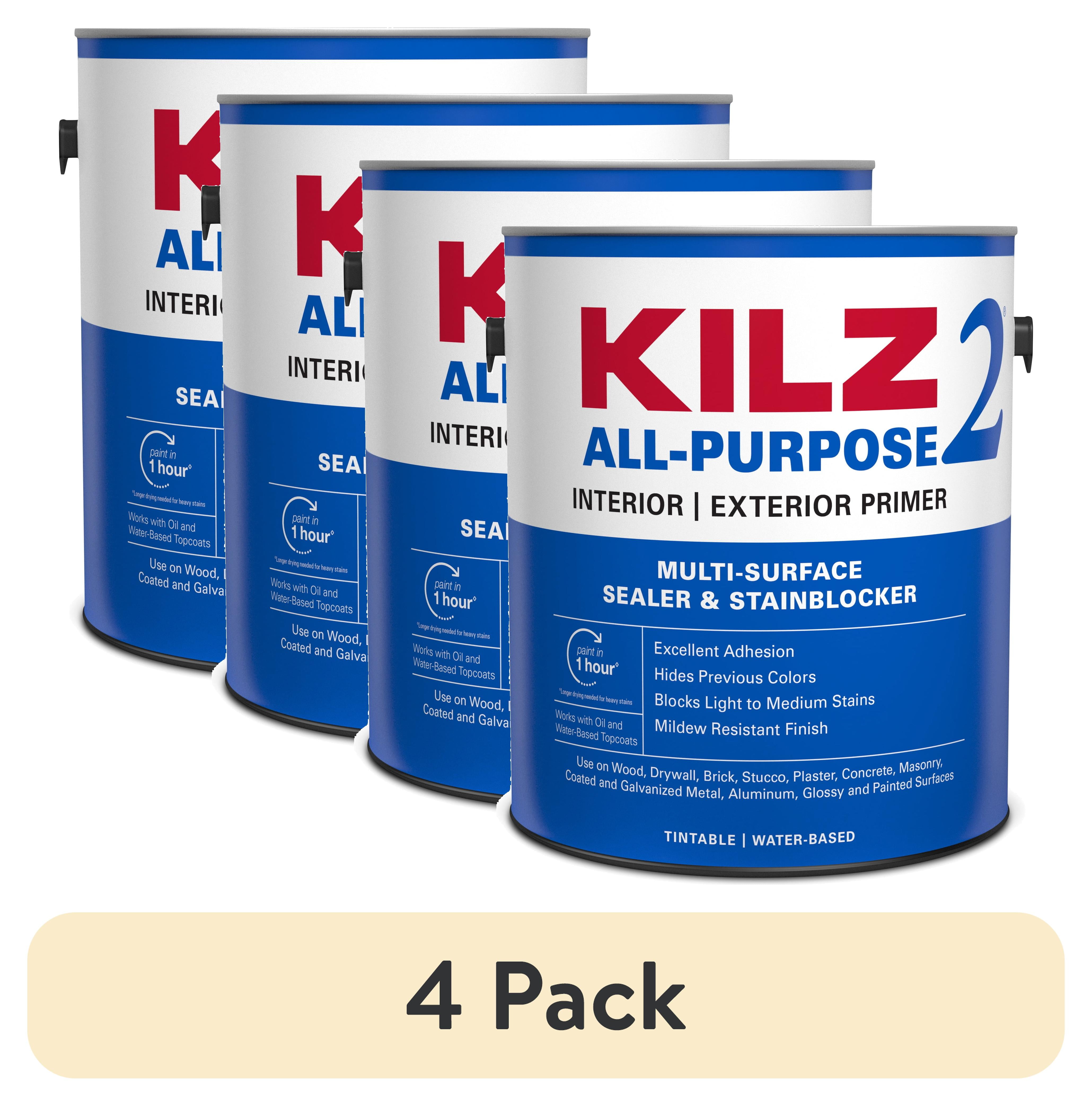 (4 pack) KILZ 2 All-Purpose White Water-Based Interior/Exterior Primer ...