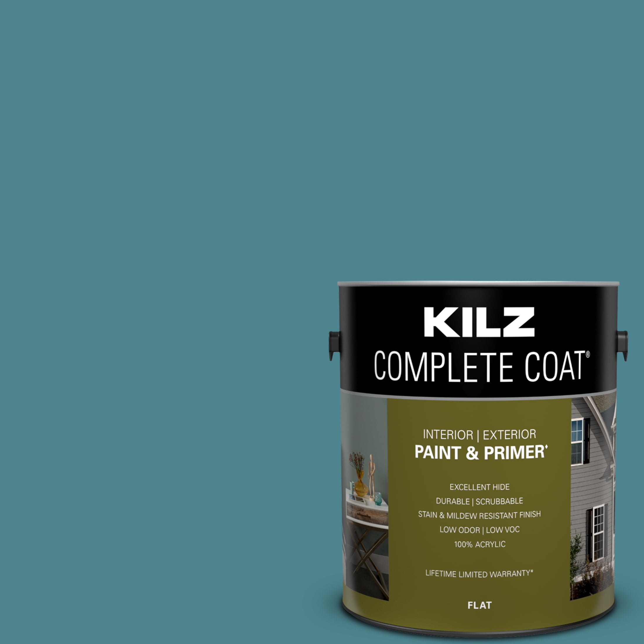 KILZ Complete Coat Paint & Primer, Interior/Exterior, Flat, Lombardy ...