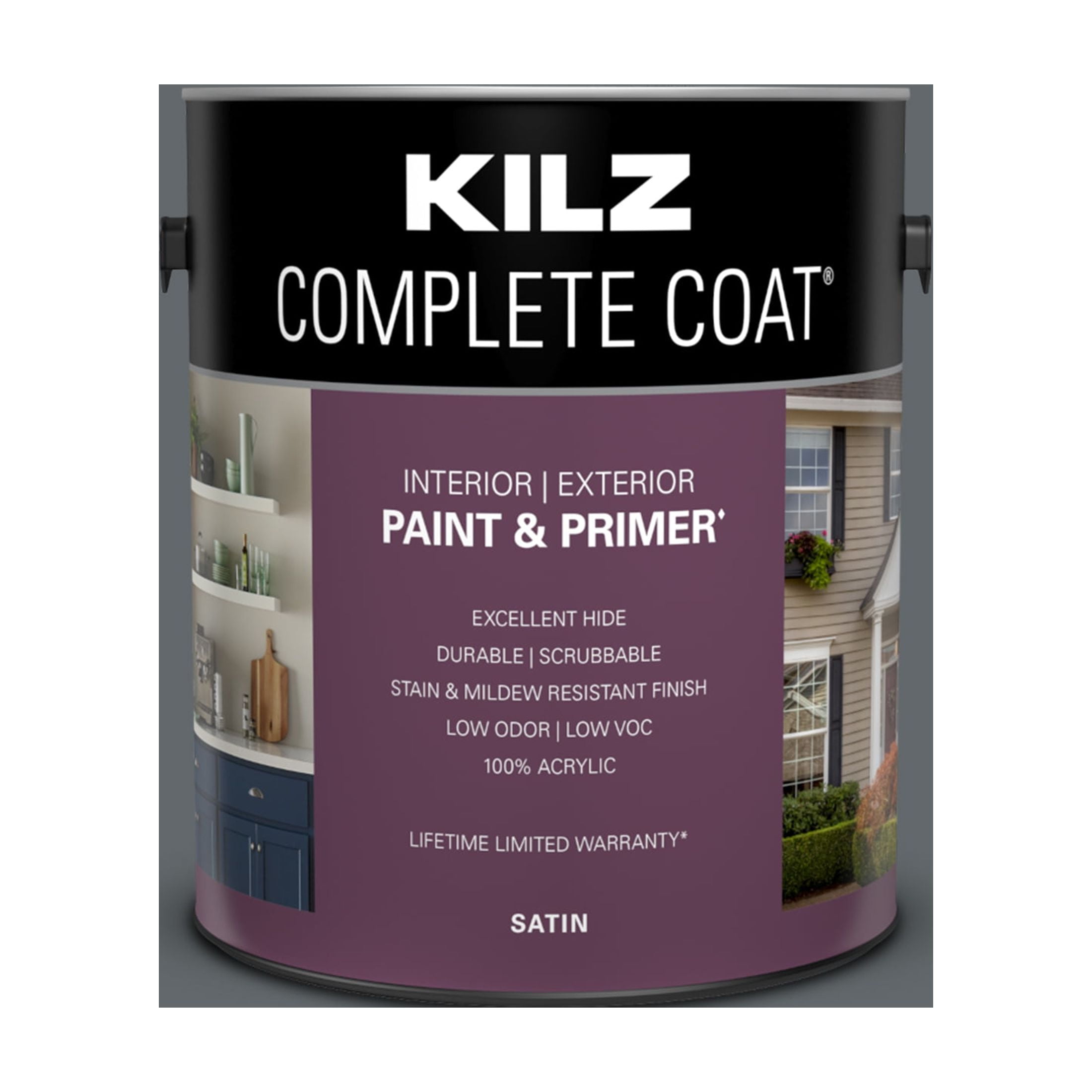 KILZ Complete Coat Paint & Primer, Interior/Exterior, Satin, Murky ...