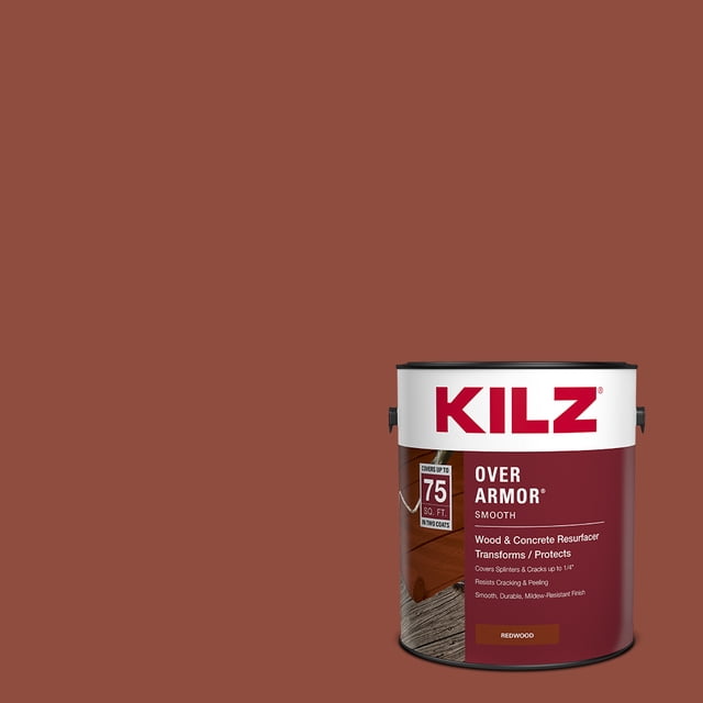 KILZ Over Armor Smooth Redwood Exterior Wood & Concrete Coating ...