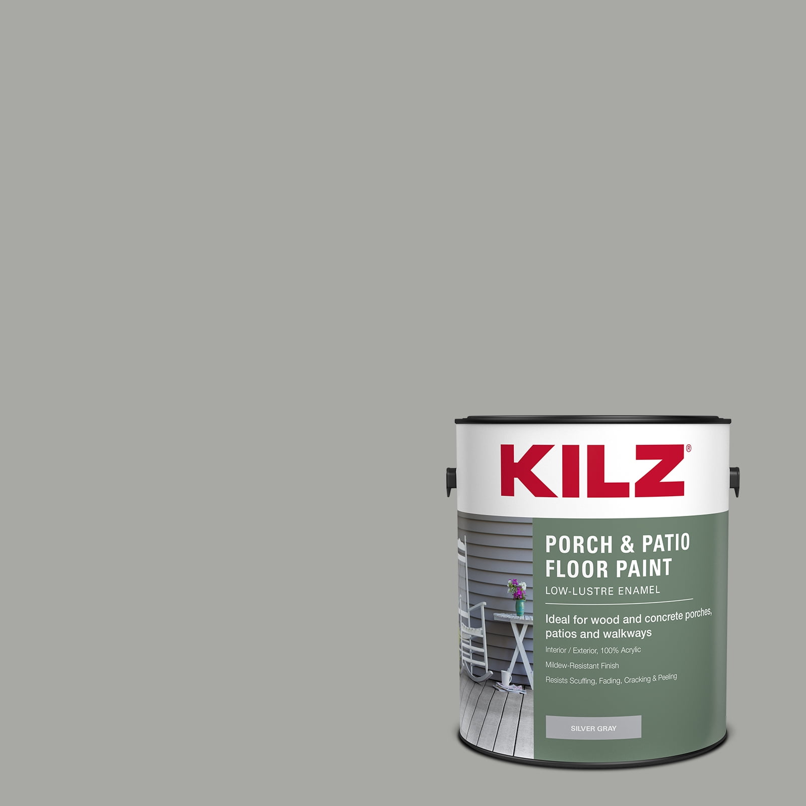 KILZ Porch & Patio Latex Floor Paint, Interior/Exterior, Low-Lustre ...