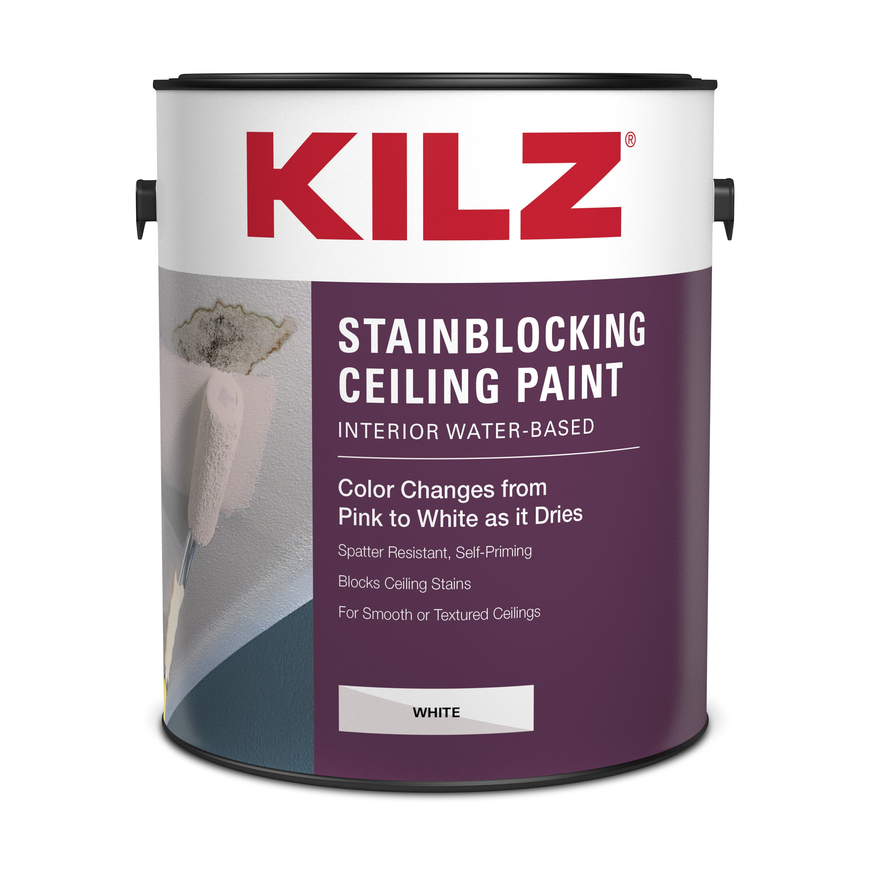 KILZ Interior Stainblocking Ceiling Paint, White, 1 Gallon - Walmart.com