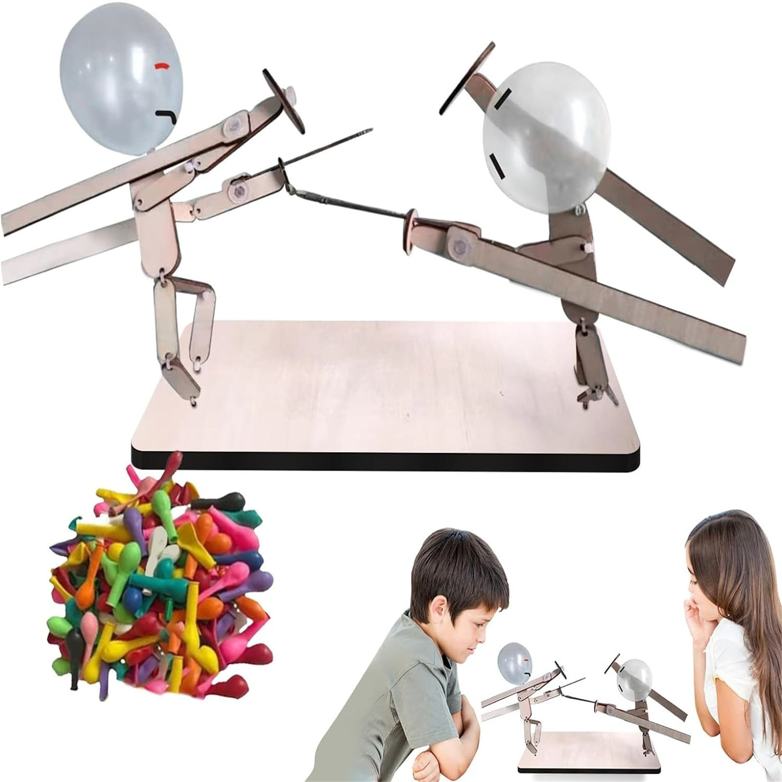 KIMAN Balloon Man Whack A Balloon Games For 2 Players Fast Paced Wooden ...