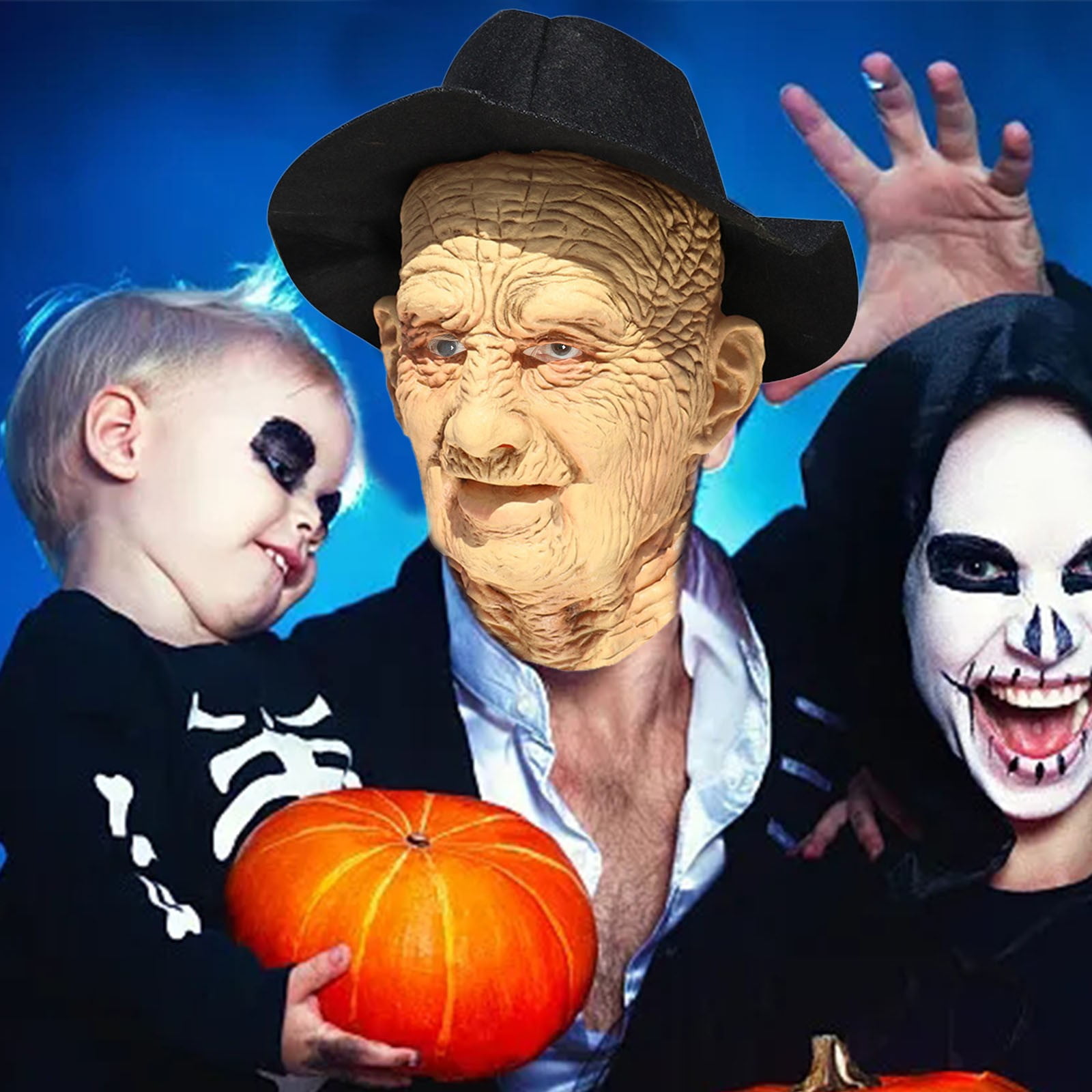 KIMAN Toy Scary Old Man Head Headgear Old Man Wearing A Hat Headgear ...