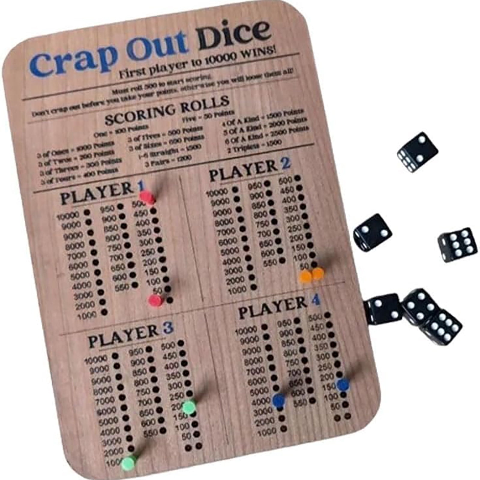 KIMAN Toys Dice Scoreboard Dice Game Fun Scoreboard Dice Score Sheet ...