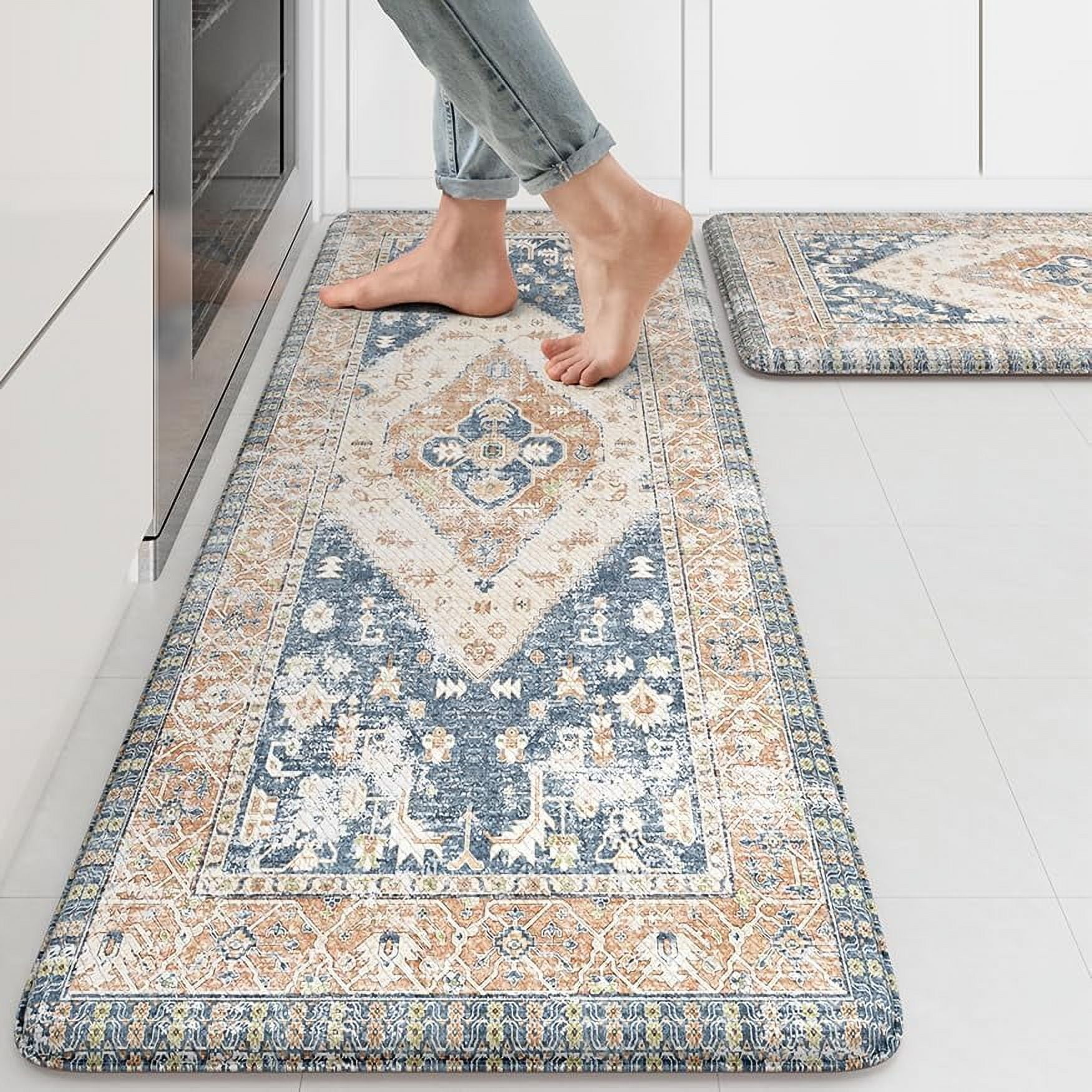 KIMDOE Kitchen Rugs and Mats 2PCS Cushioned Anti Fatigue Kitchen Mat ...