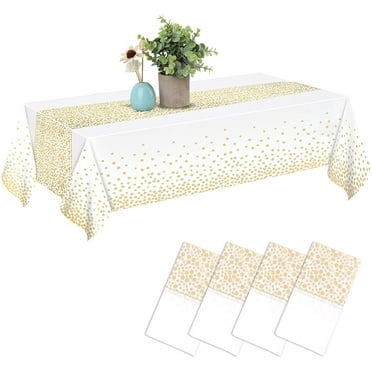 4 Pack 96 x 30 Inch Open Back Fitted Tablecloth Rectangle Table Fitted ...