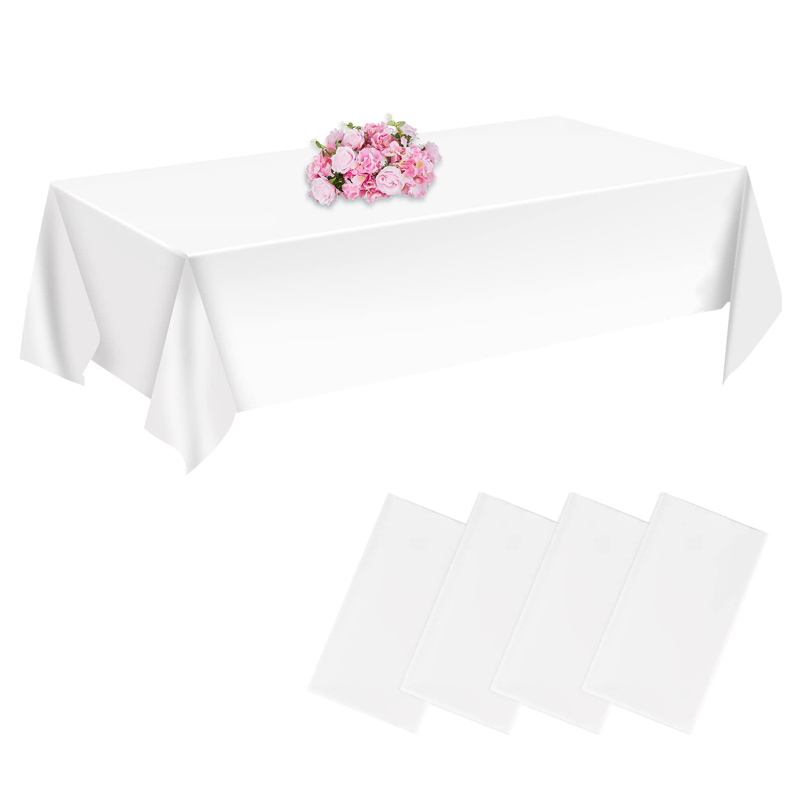 KIMHY Table Cloth Rectangle Table 6 Packs, White Table Cloth Retangle ...