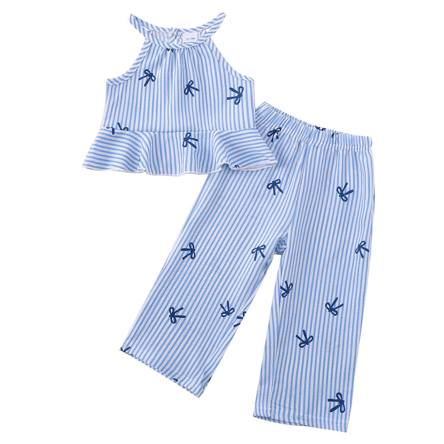 KIMI BEAR 2T Toddler Girls Summer Outfit Set 3T Kid Girl Clothes Ruffle ...