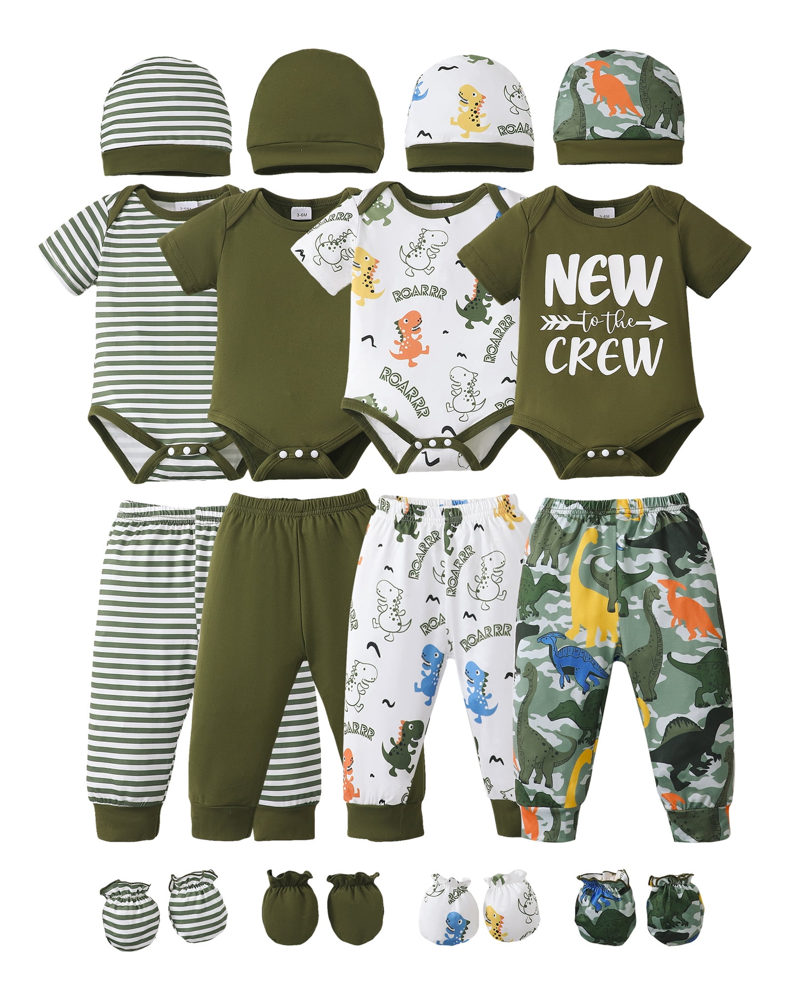 KIMI BEAR Newborn Baby Boys Layette Essentials 6-9 Months Romper Pants ...