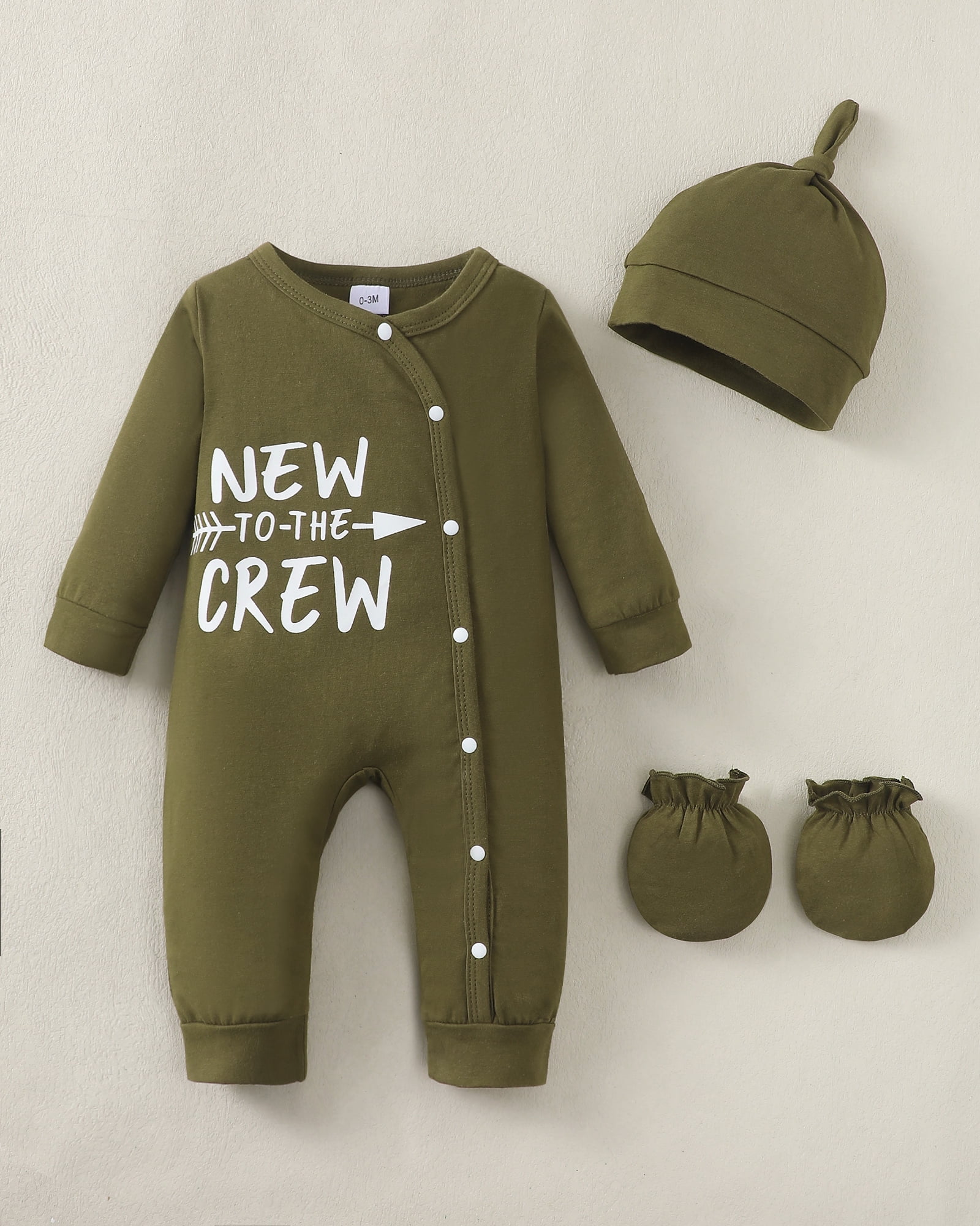KIMI BEAR Newborn Baby Boys Layette Set Shower Gift 4-Packs Romper Pant ...
