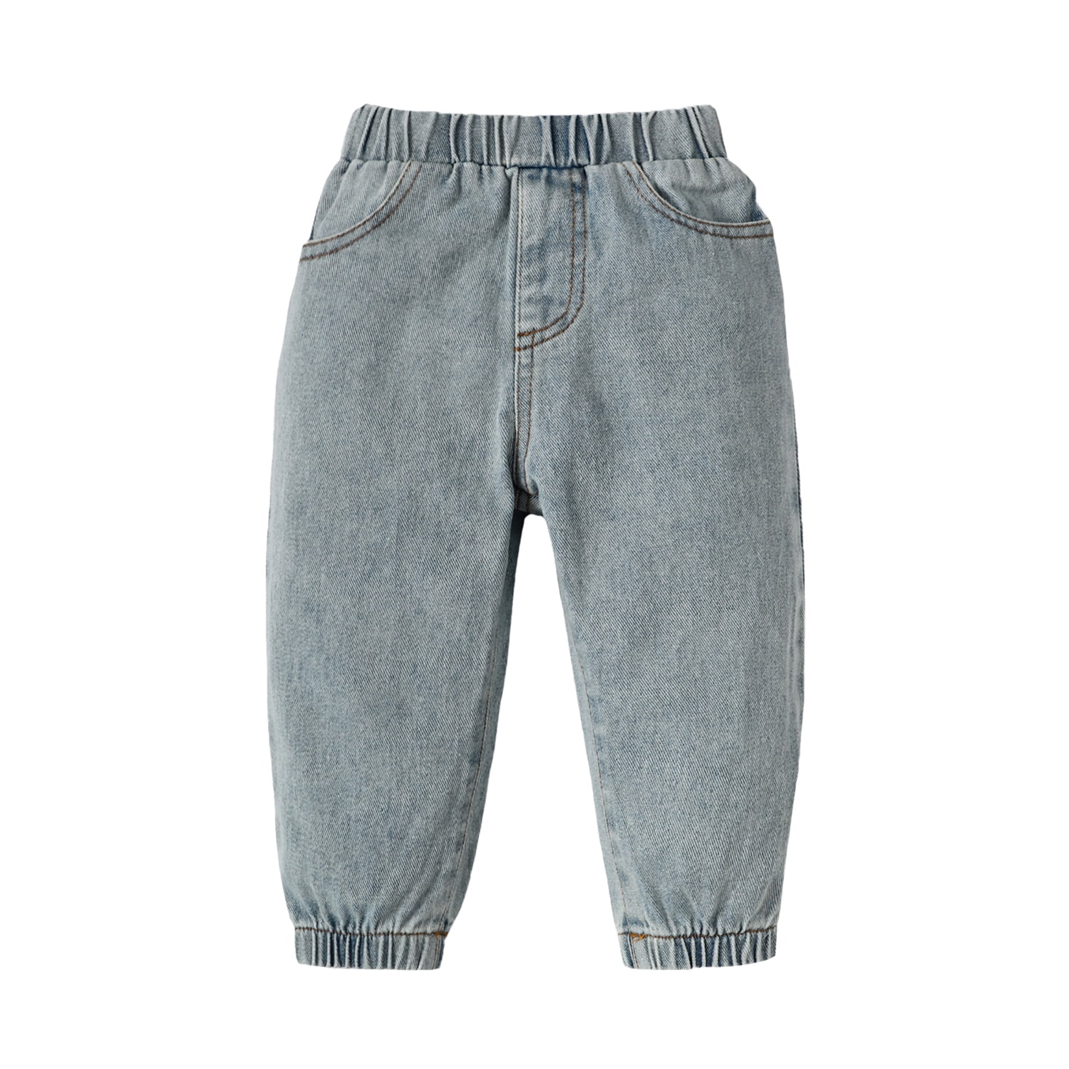 KIMI BEAR Newborn Baby Girls Denim Pants Elastic Waistband Soft Denim ...