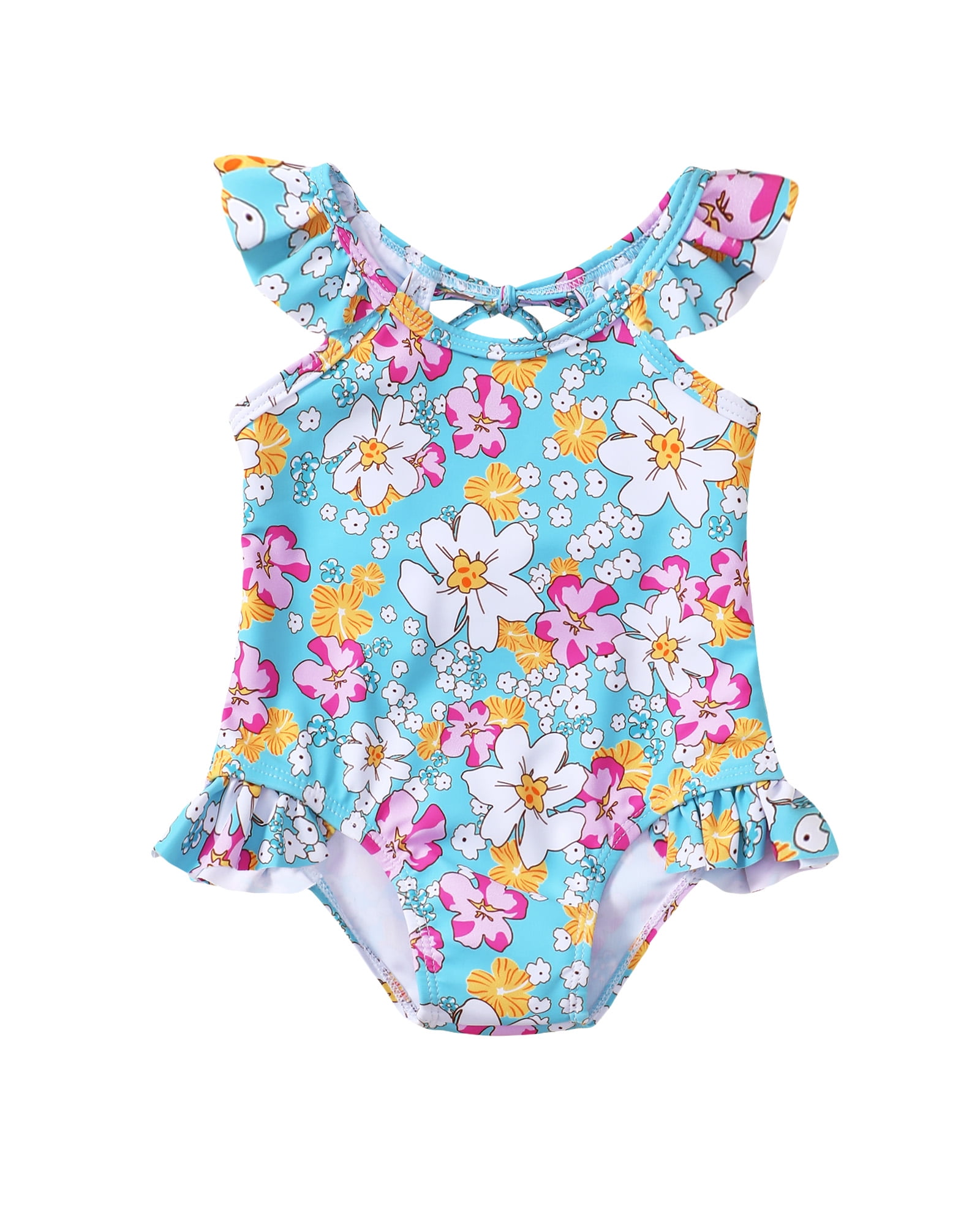 KIMI BEAR Newborn Baby Girls One-piece Swimsuit 6-12 Months Ruffle ...