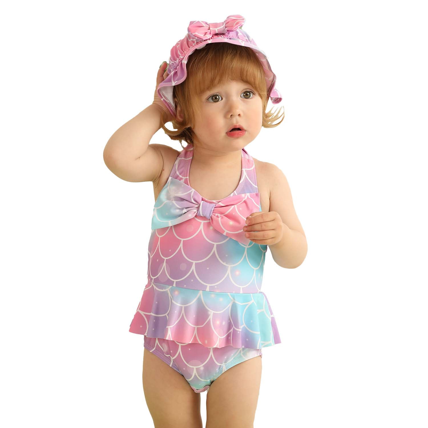 KIMI BEAR Newborn Baby Girls One-piece Swimsuits 0-3 Months Summer Bathing Suits Off the ...