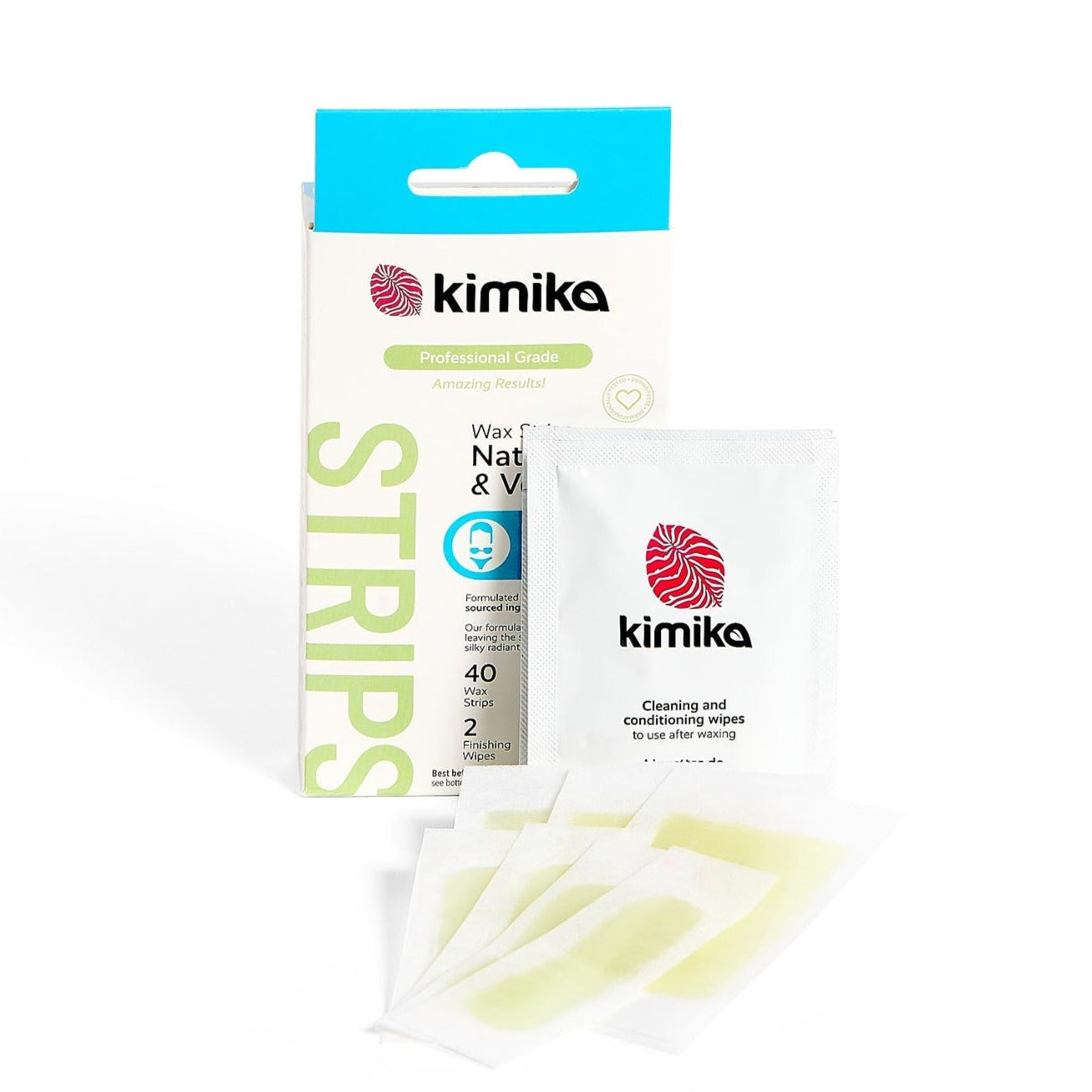KIMIKA Pro Hair Removal - Smooth Silky Skin - Vegan Wax Strips for Bikini with Aloe Vera, 40 ...